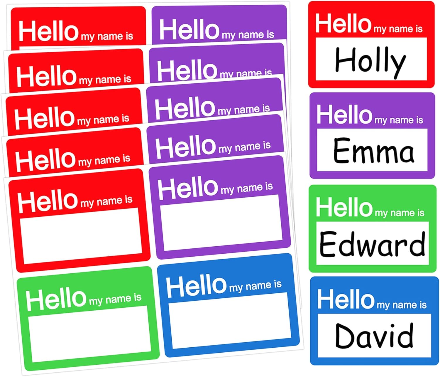 2 X 3 inch Hello My Name is Stickers/Name/Colored Name Tag Labels ...