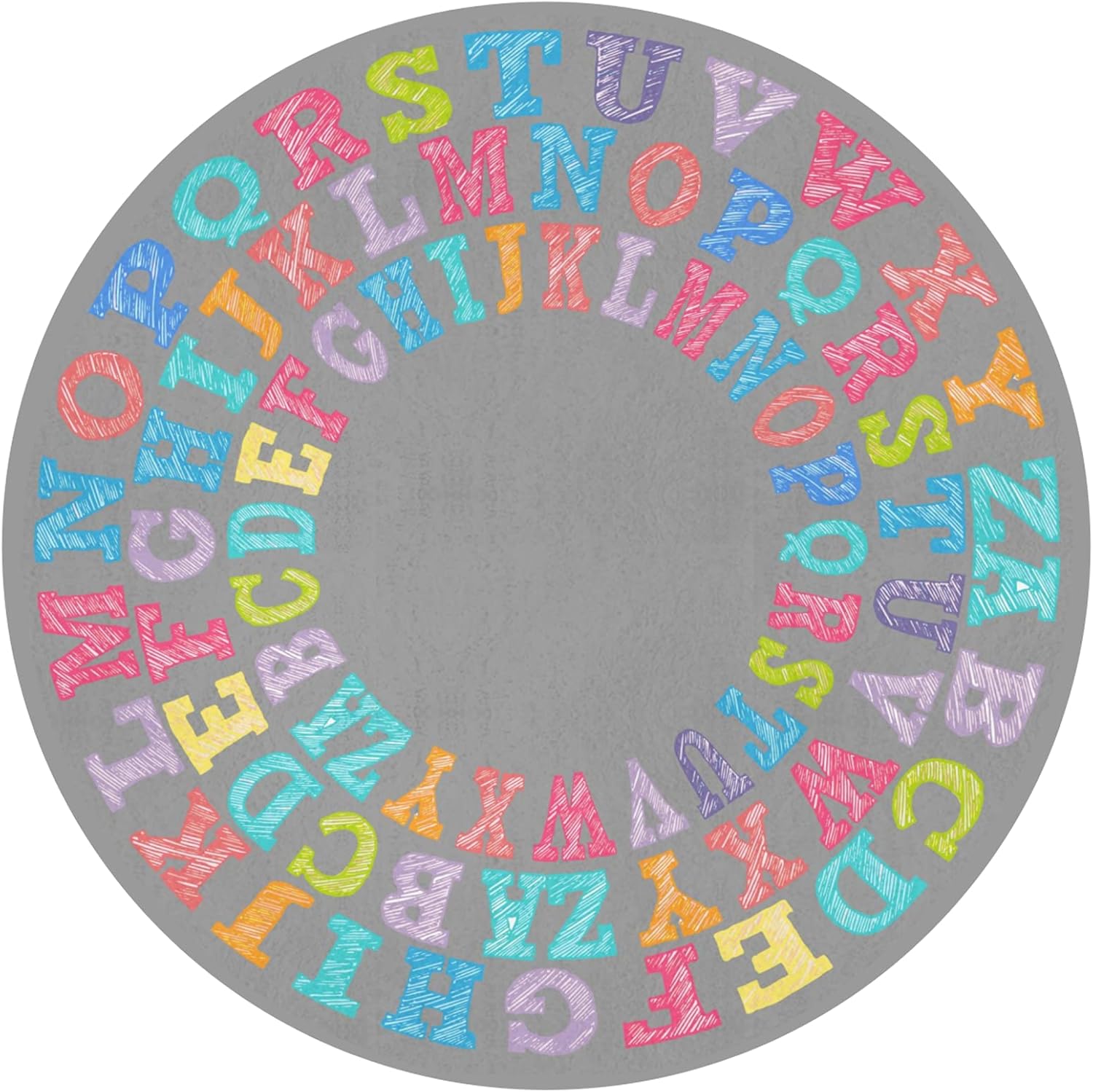 Amazon.com: YEAHSPACE 3.3Ft Alphabet Rug Round ABC Rug 40 Inch Circle ...
