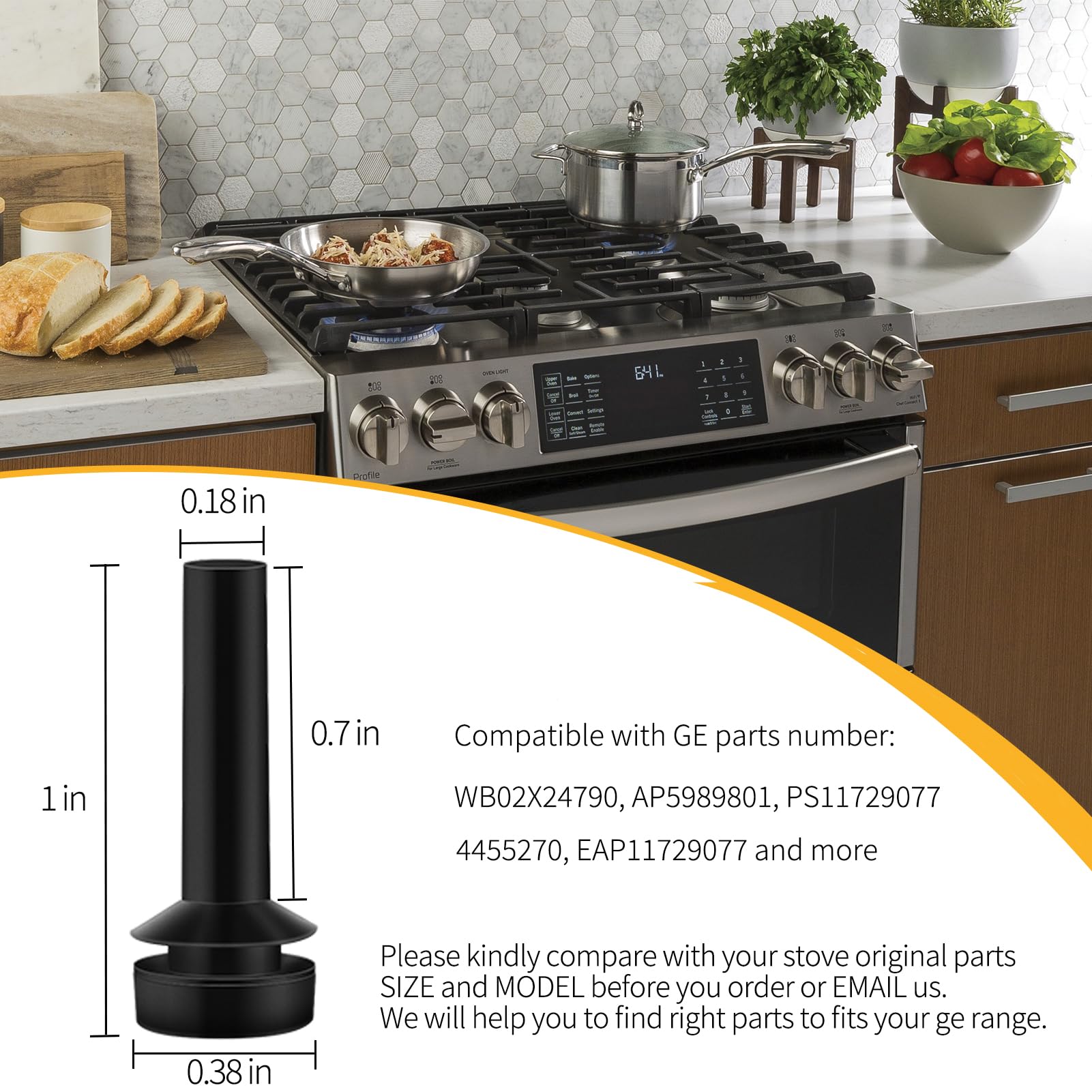 Snapklik.com : WB02X24790 Grate Rubber Feet For GE Gas Stove Top Range ...