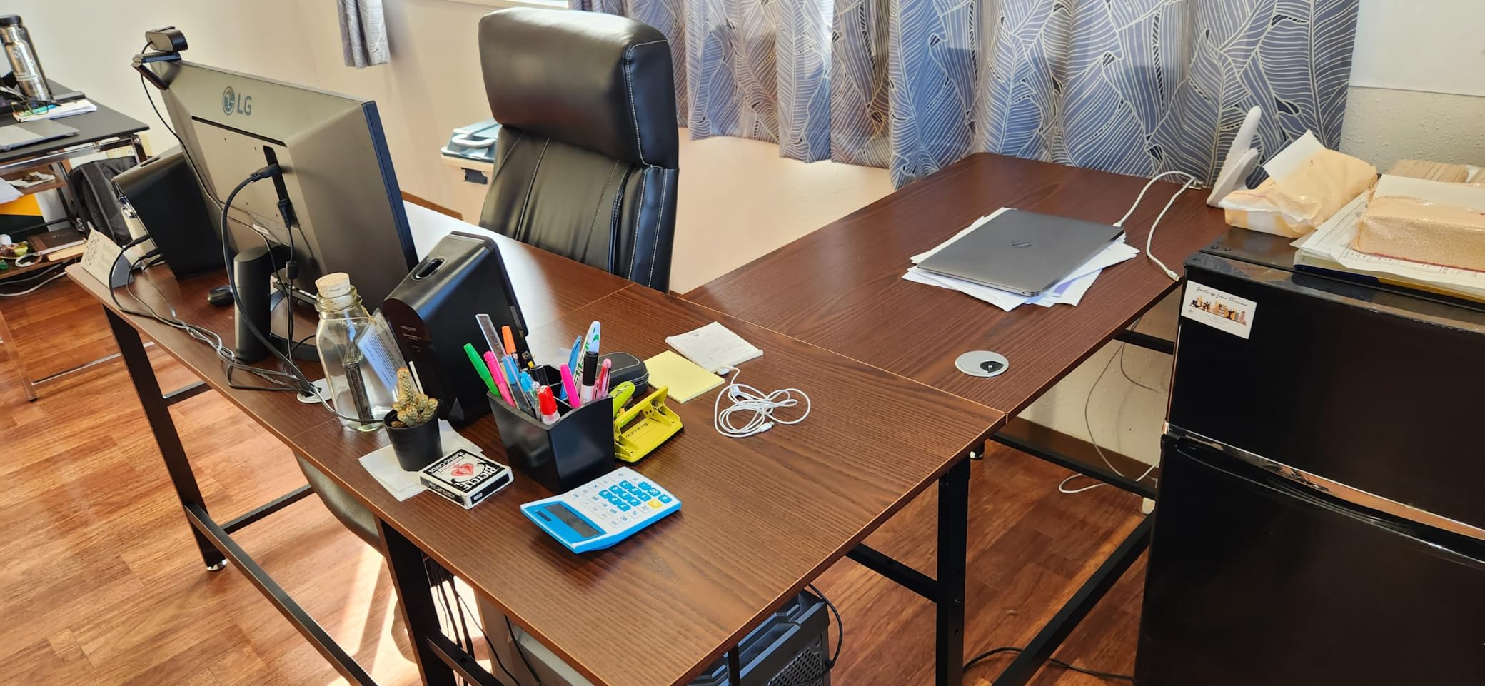 Amazon.co.jp: DEWEL Ultra Wide L-Shaped Desk, Computer Desk, Width 66.9 ...