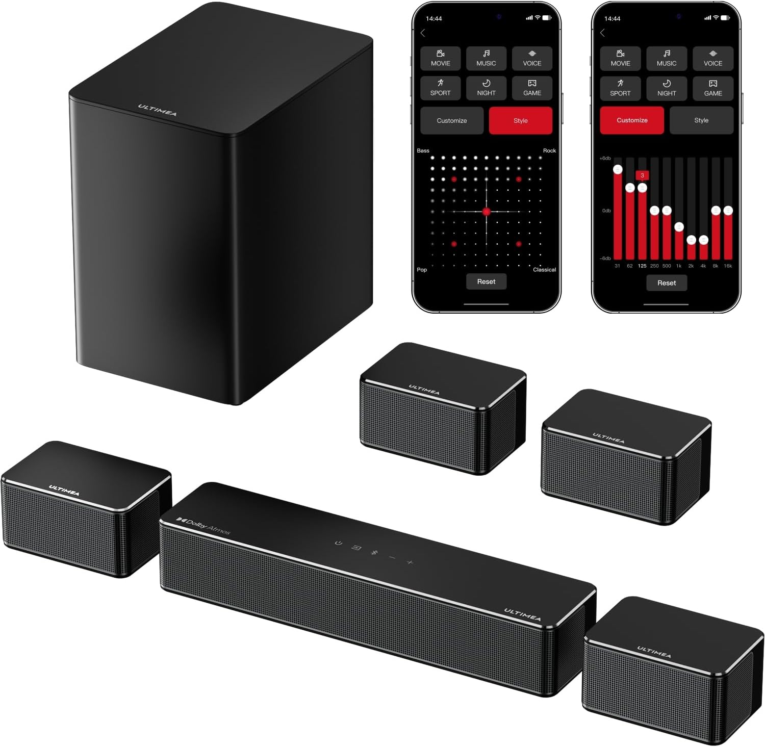 Amazon.com: ULTIMEA 7.1 Surround Sound System for TV with Dolby Atmos ...