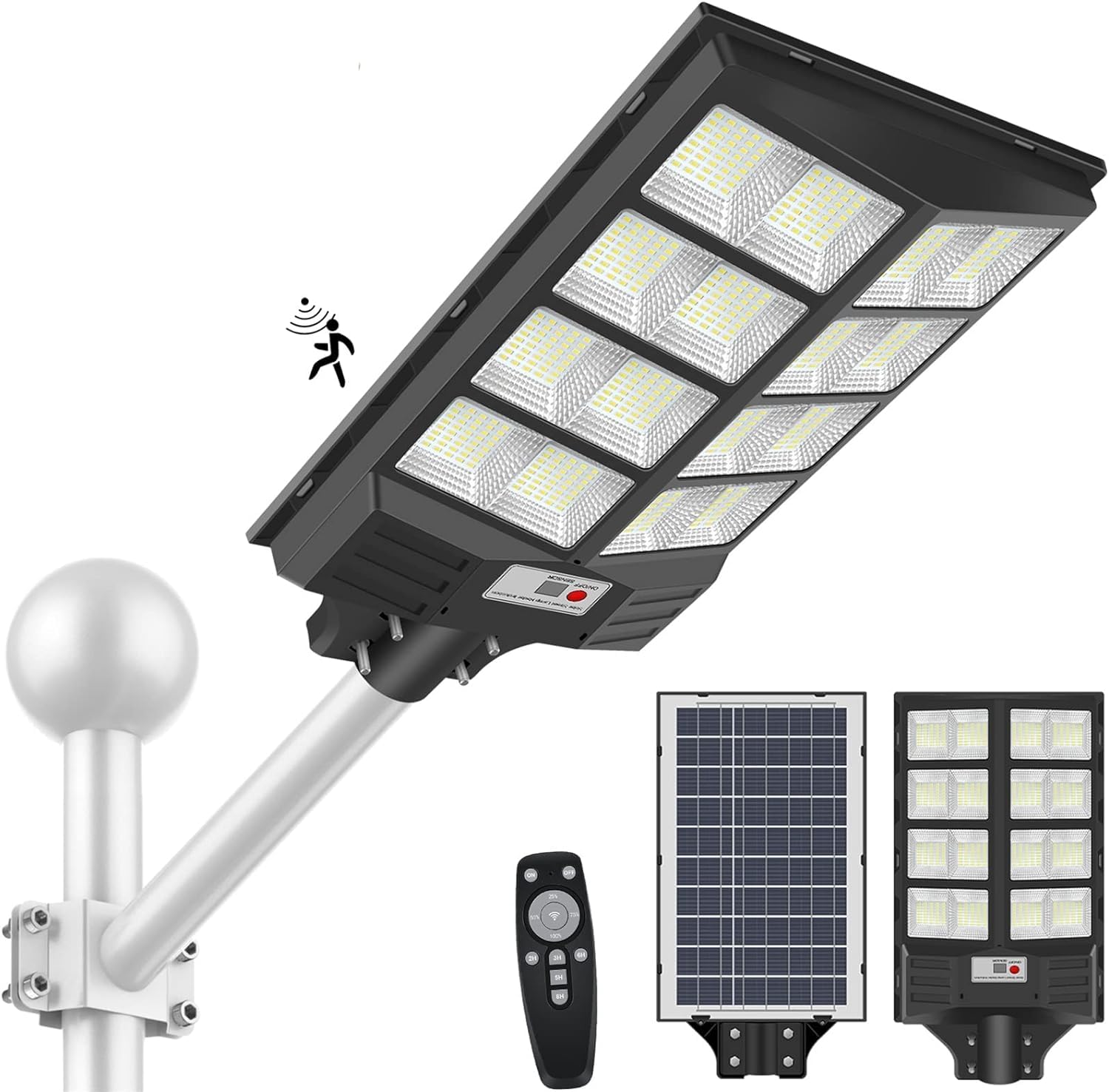 Luz Solar, Lampara Solar Exterior, 2000W Lámparas Solares Exterior, IP66 Impermeable, 640 LED ...