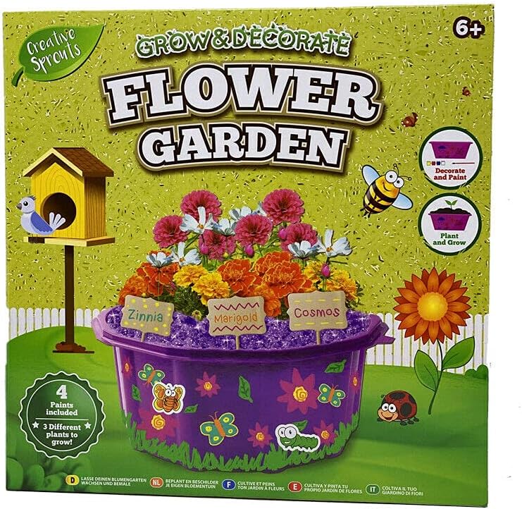 Kids Decorate and Grow Garden Sets with Multi-Colored Paints and Plant ...