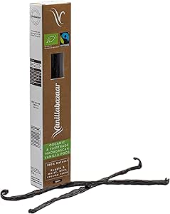 Organic & Fairtrade Madagascan Vanilla Pods | 2 Grade A Bourbon Vanilla Beans | Premium Sticks ...