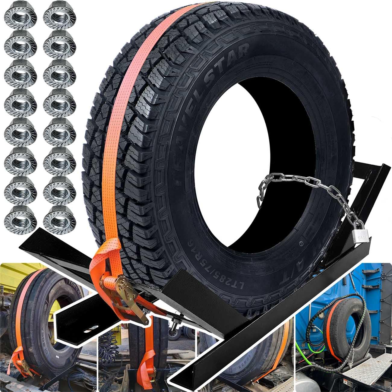 Amazon.com: Semi Truck Spare Tire Rack Commercial Truck Tire Storage ...