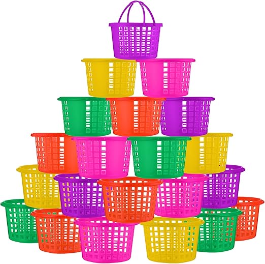 Amazon.com: 60 Pieces Plastic Easter Baskets Bulk Kids Easter Baskets ...