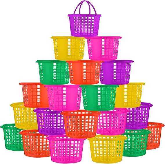 Amazon.com: 60 Pieces Plastic Easter Baskets Bulk Kids Easter Baskets ...