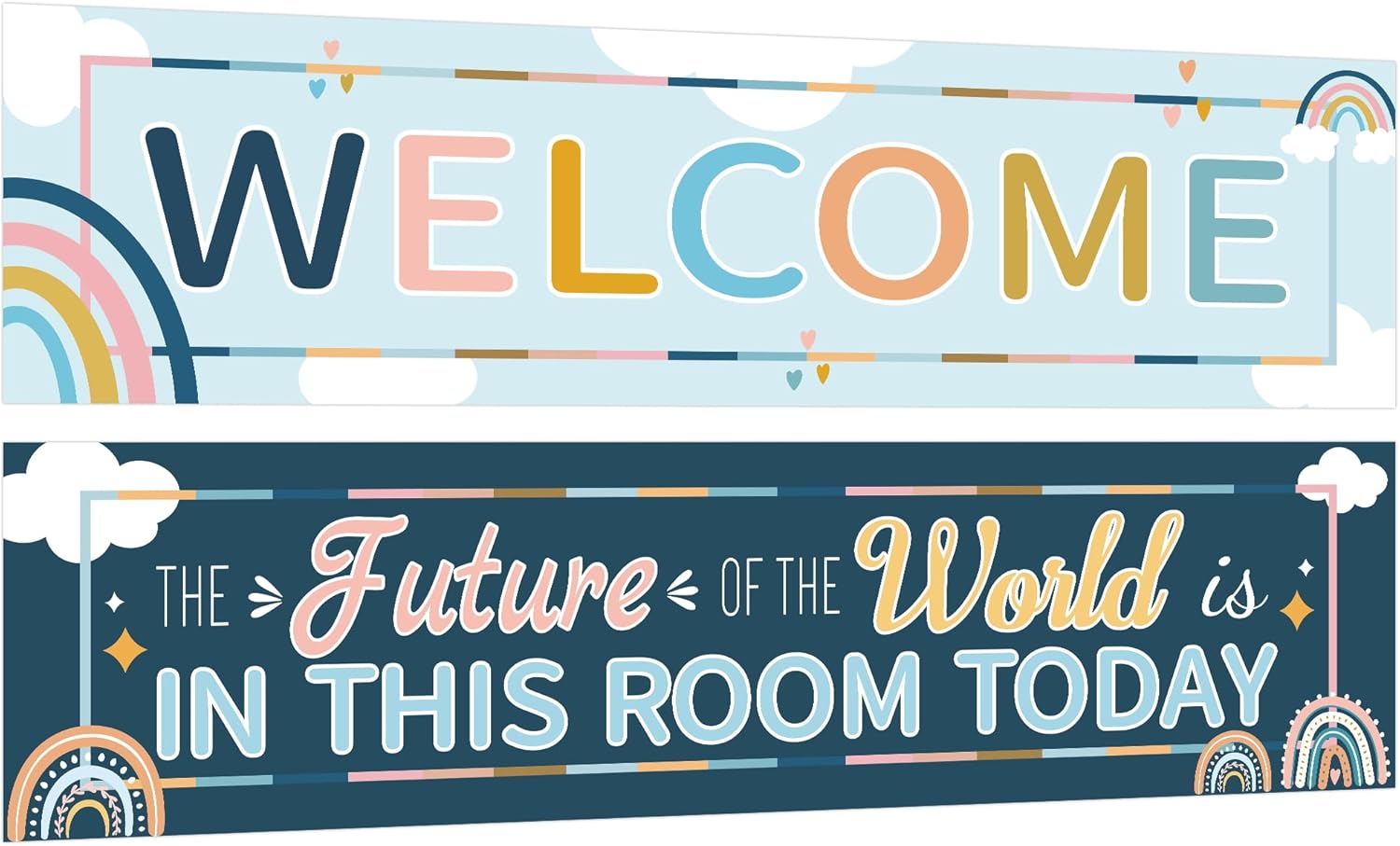 Amazon.com: Blue Bohemia Classroom Decorations Classroom Welcome Banner ...