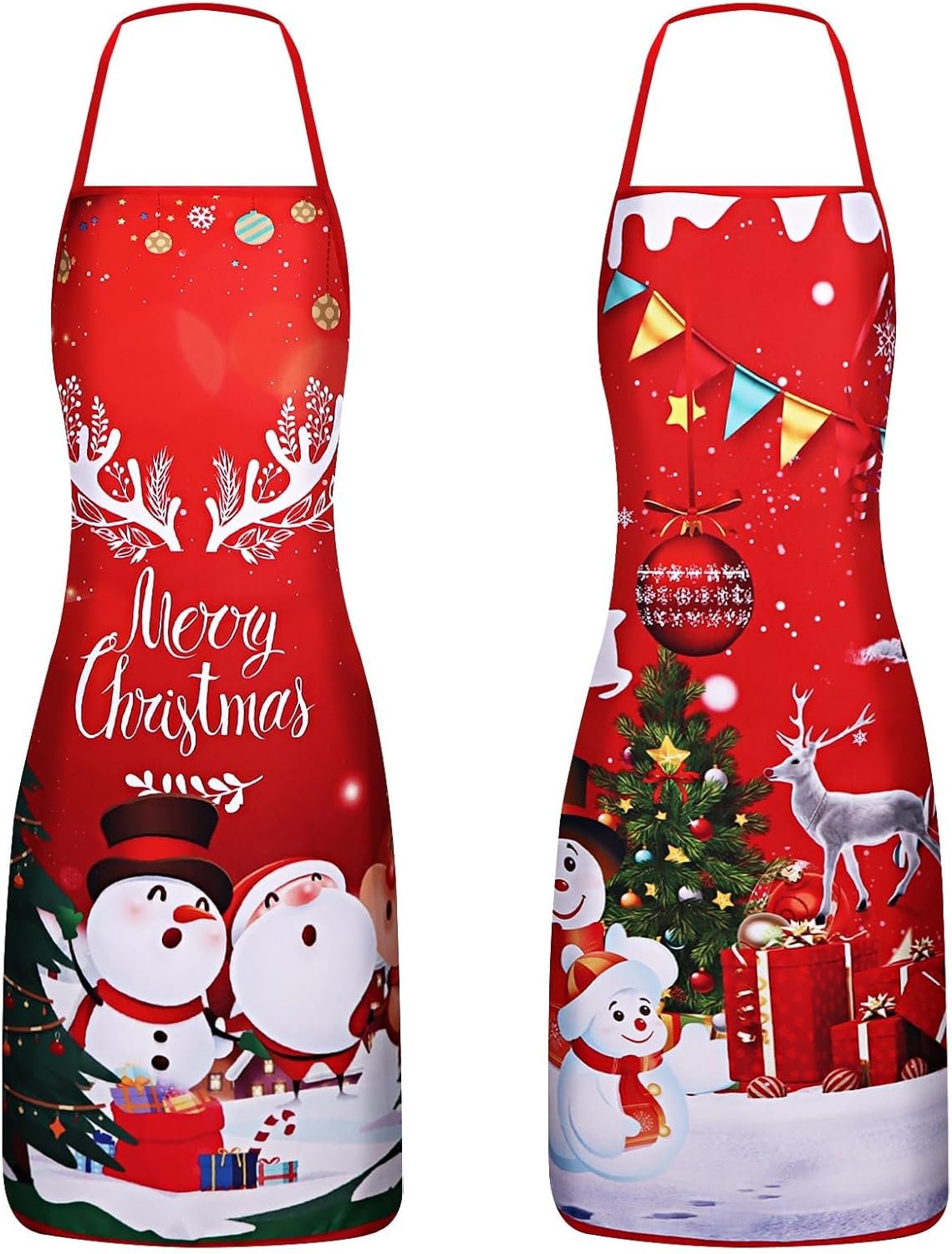 2 Pcs Christmas Aprons for Men Women Adult Novelty Christmas Kitchen ...