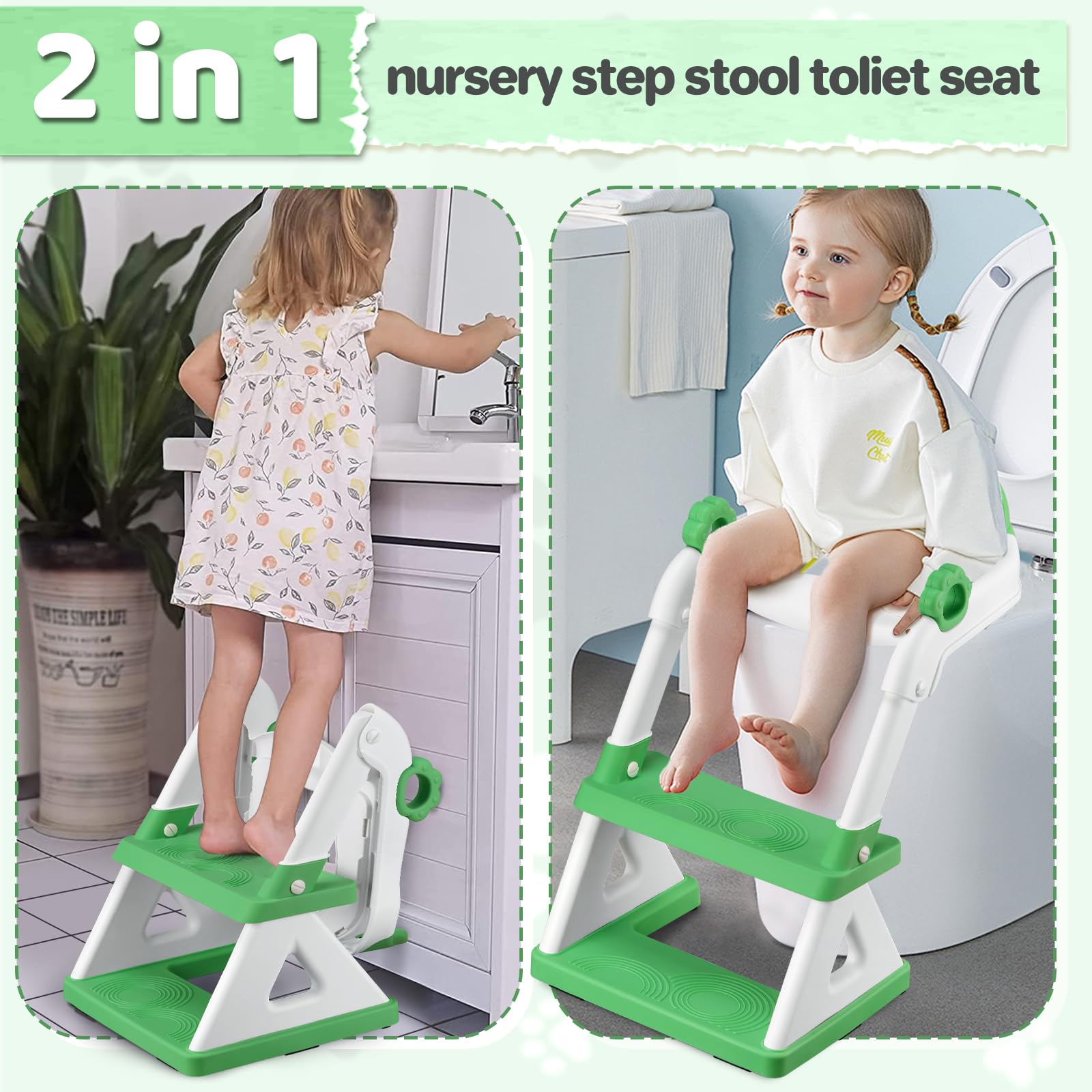 Snapklik.com : 2 In 1 Potty Training Toilet Seat & Toddler Step Stool ...