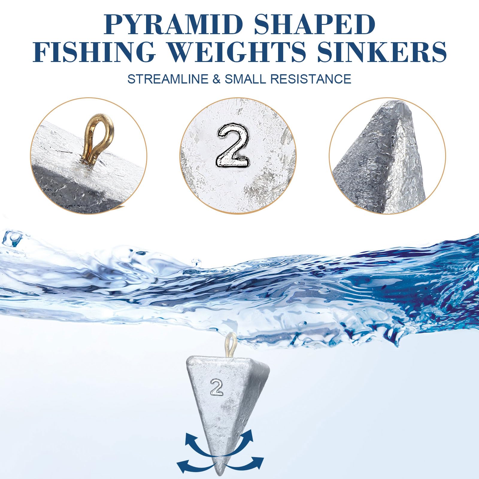 Snapklik.com : 36 Pcs 4 Oz Pyramid Fishing Weights Sinkers Saltwater ...