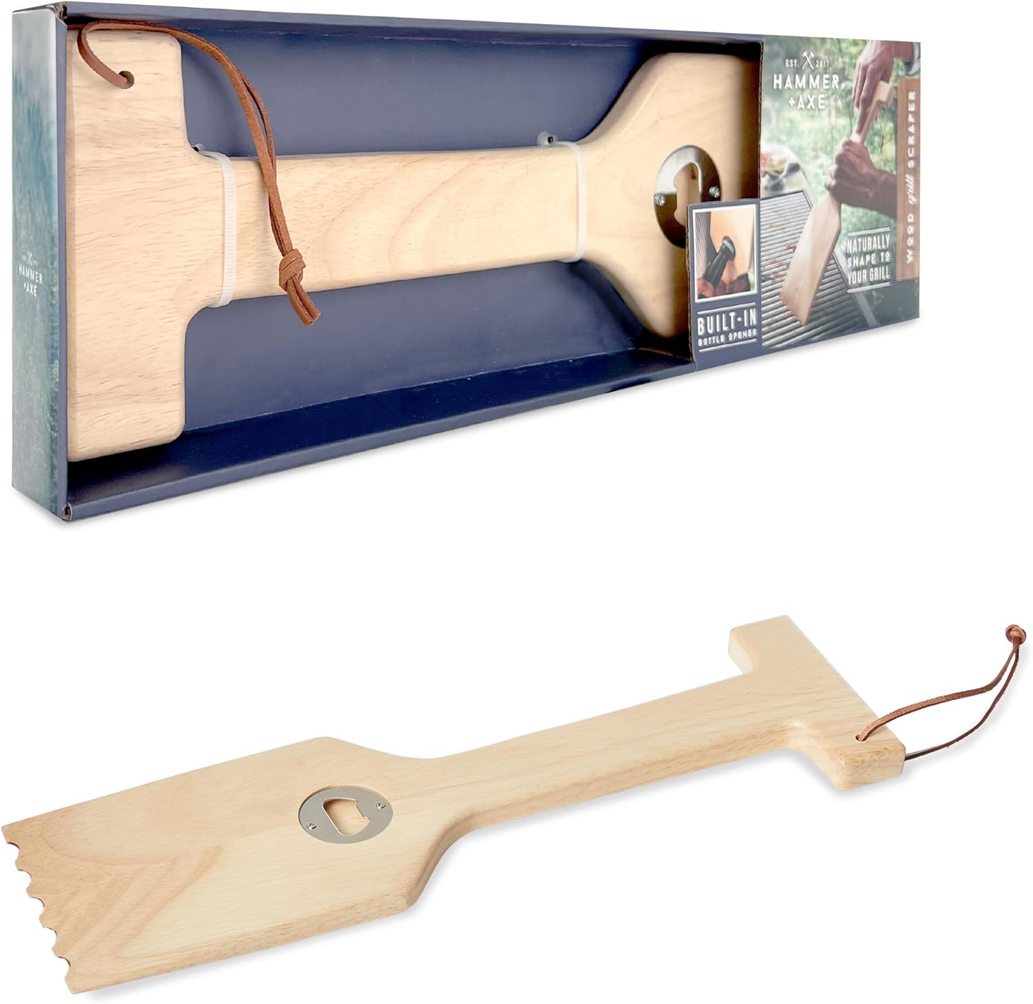 Amazon.com : Hammer + Axe Wood Grill Scraper with Built-in Bottle ...