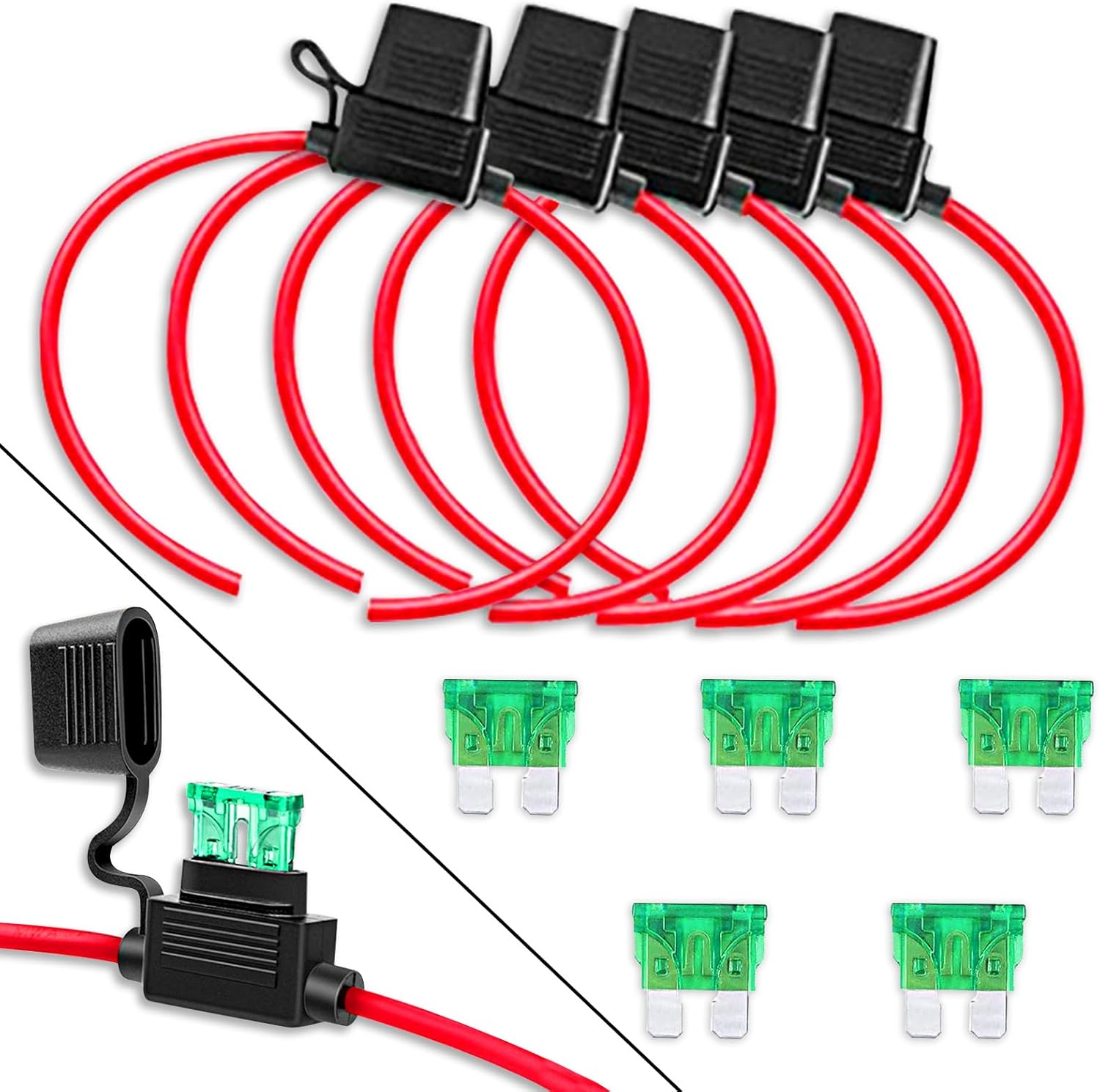 Amazon.com: Hawyet 5 PCS Low Voltage Fuse Holder with 30A Fuse Plate ...