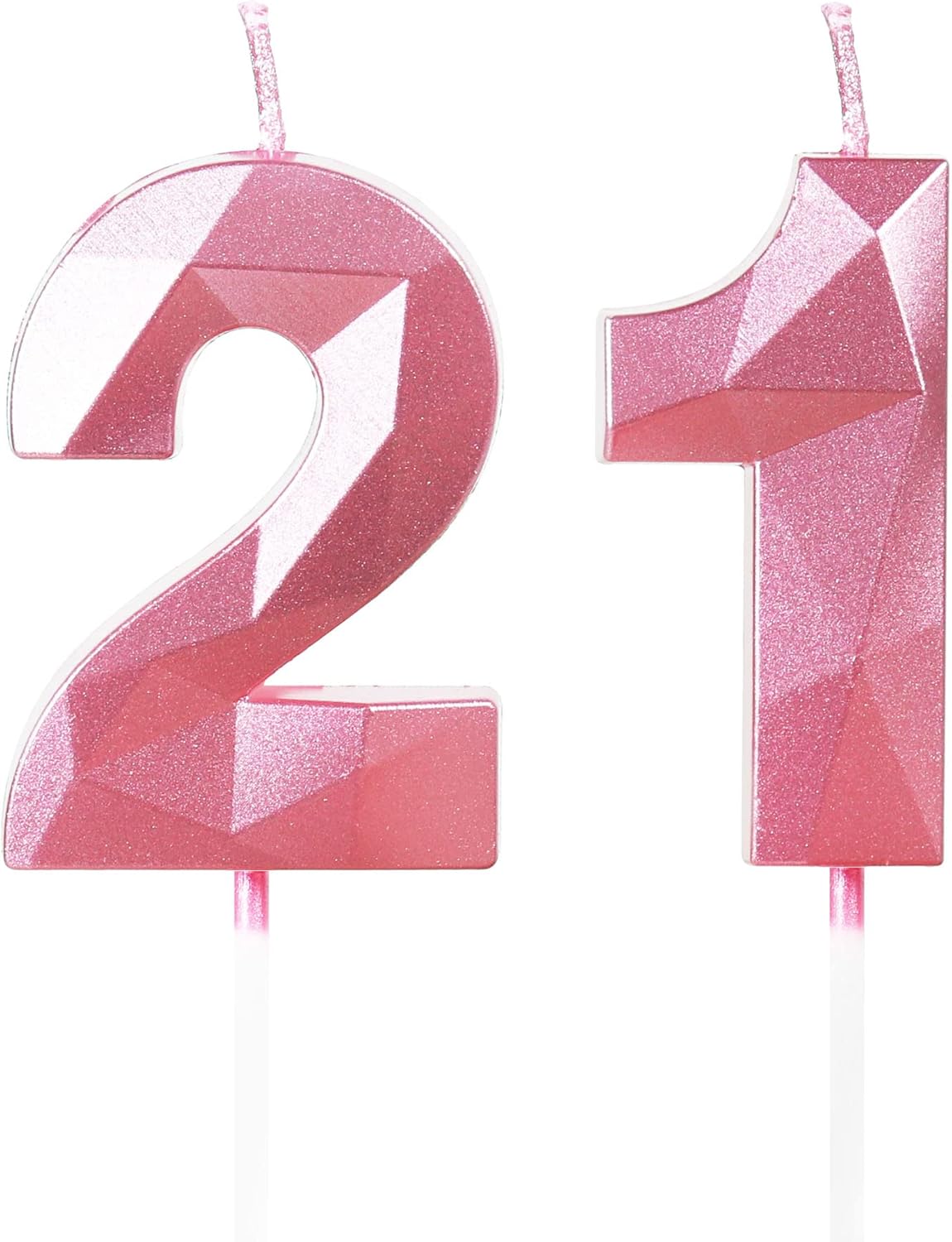 Amazon.com: Number 21 Candles,21st Birthday Candles,Pink Happy Birthday ...