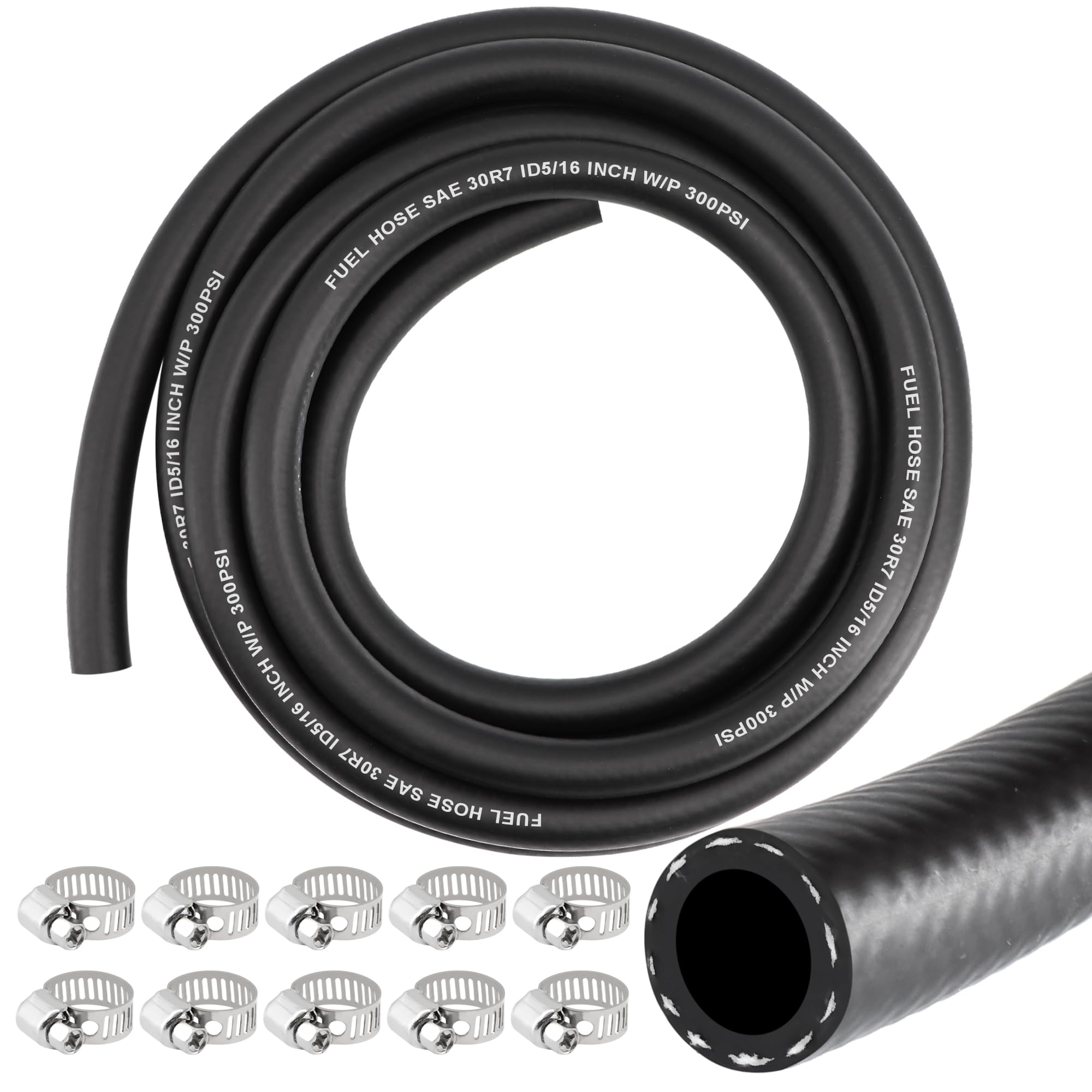 Amazon.com: Taxutor 5/16 in Rubber Fuel Line, Fuel Line Hose 10 Feet ...