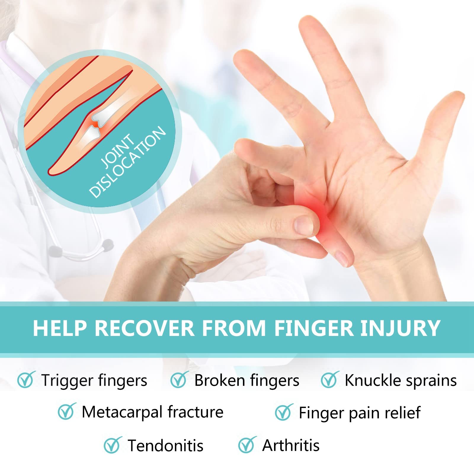 Buy 2 Finger Splint Trigger Finger Splint, Adjustable Two Finger Splint ...