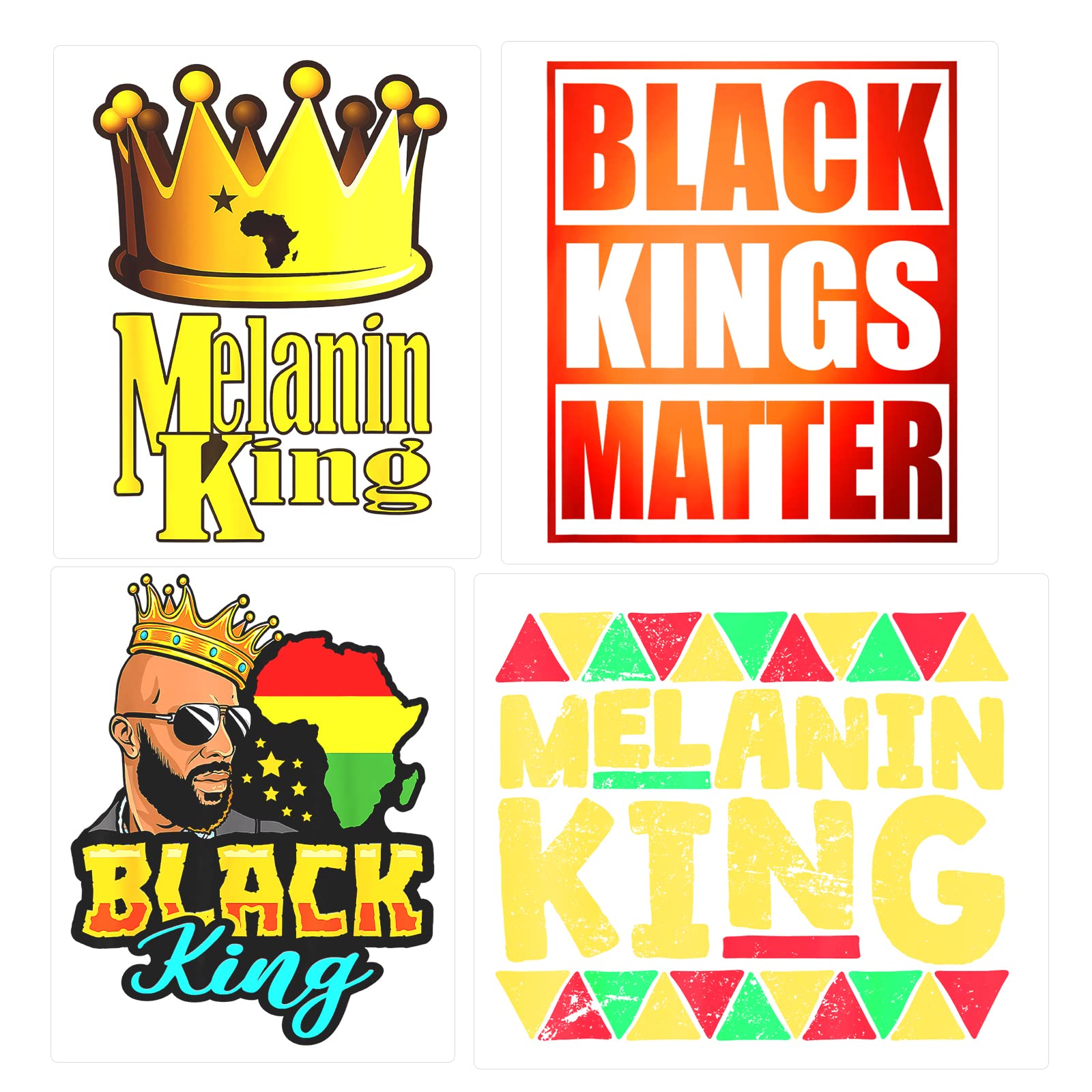 Amazon.com: 4Pcs Black King Iron on Decals DIY Heat Transfer Stickers ...