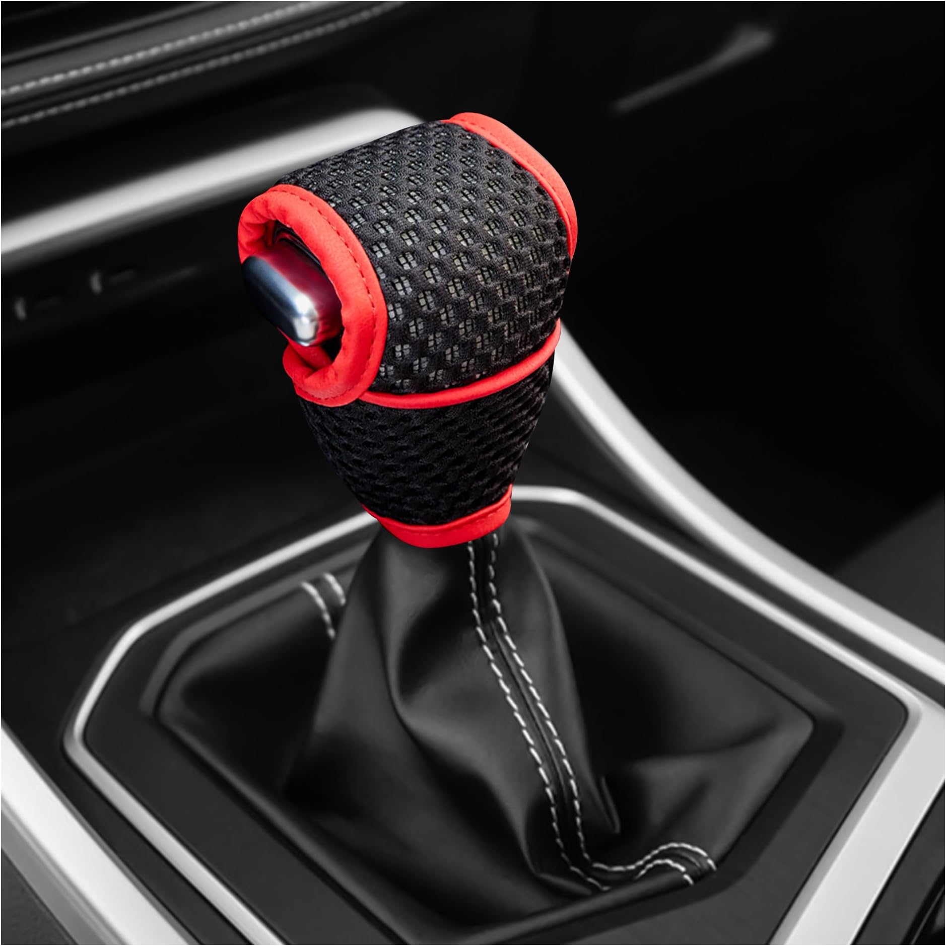 Amazon.com: KHGUZ Car Gear Shift Knob Cover, Leather Vehicle Gear ...