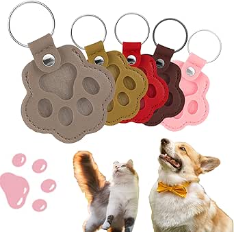 Amazon.com: 5 Pieces Pet Hair Storage Keychains, Cute Leather Cat Paw ...