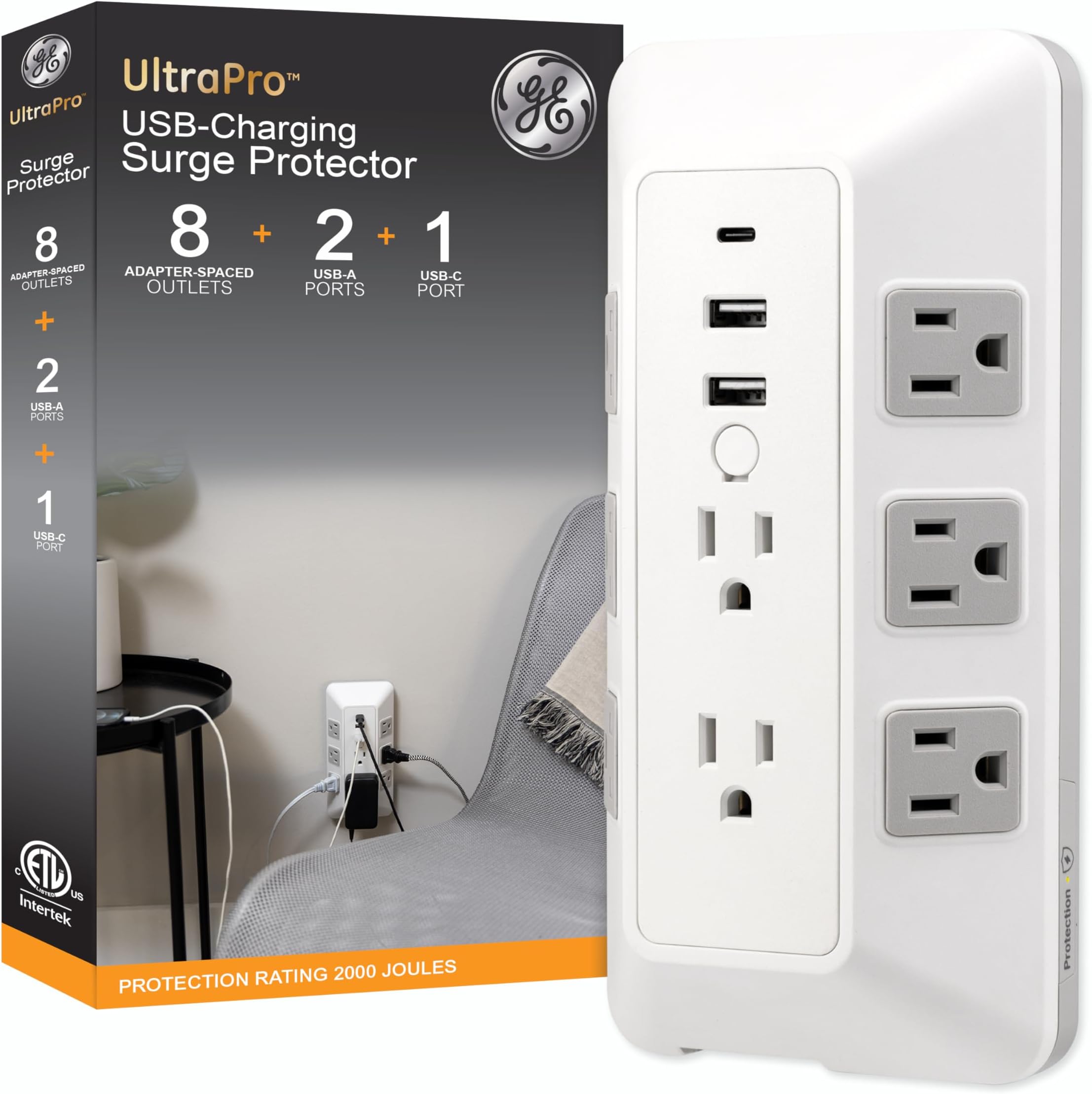 Amazon.com: GE UltraPro 12-Outlet Surge Protector, 8 Ft Braided ...