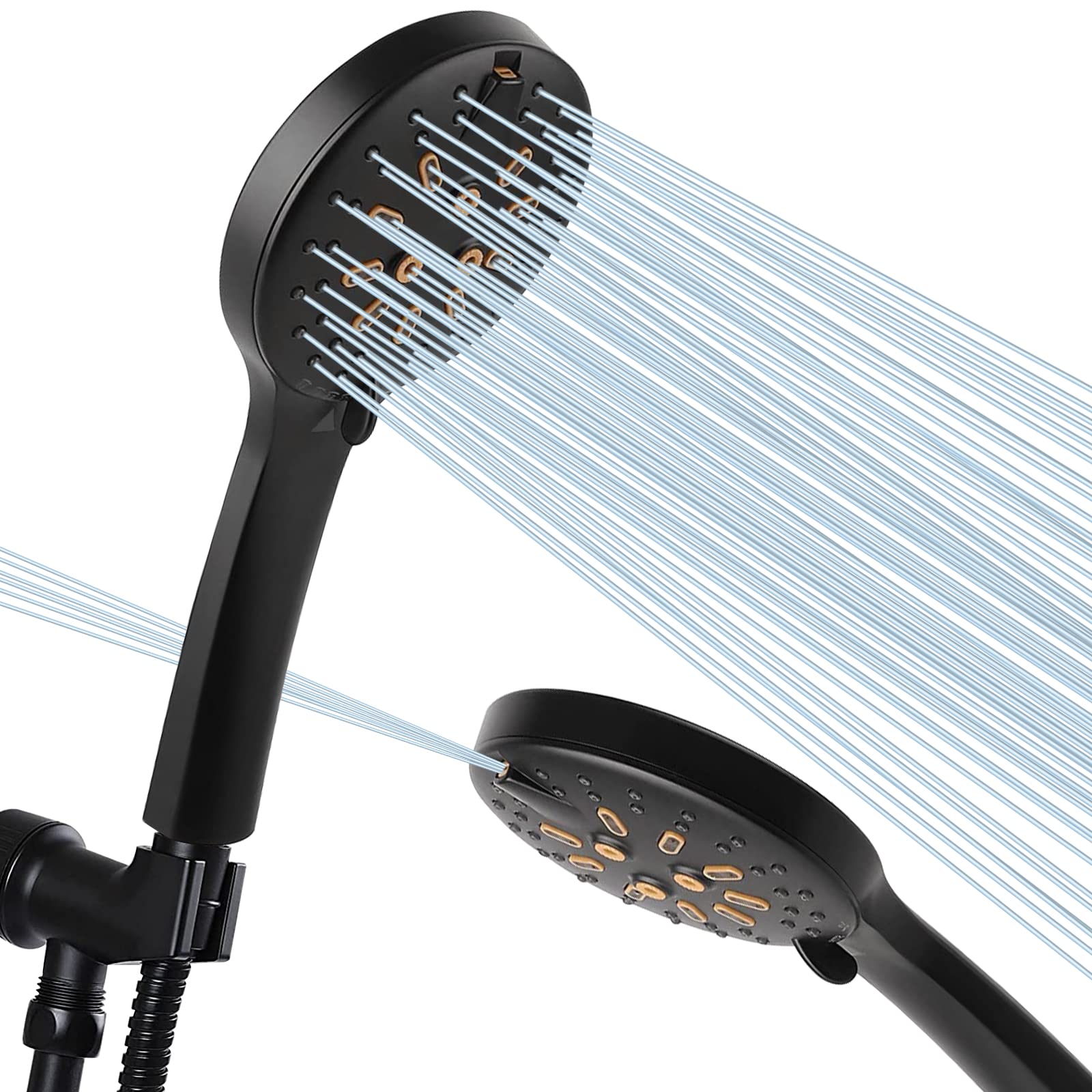 BATHPRO High Pressure Shower Head with Handheld, 6-mode Showerhead with ...