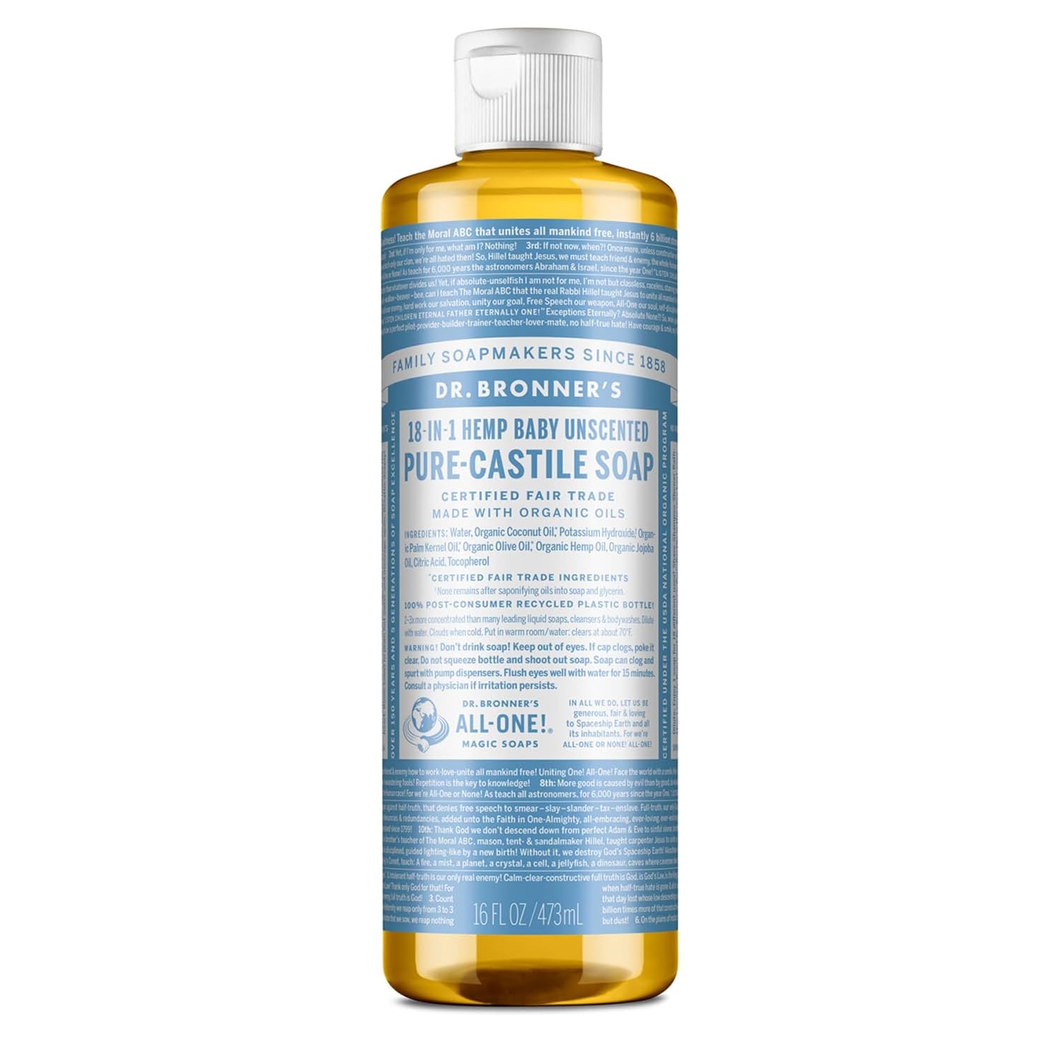 Amazon.com: Dr. Bronner's Pure-Castile Magic Soap Liquid (Baby ...