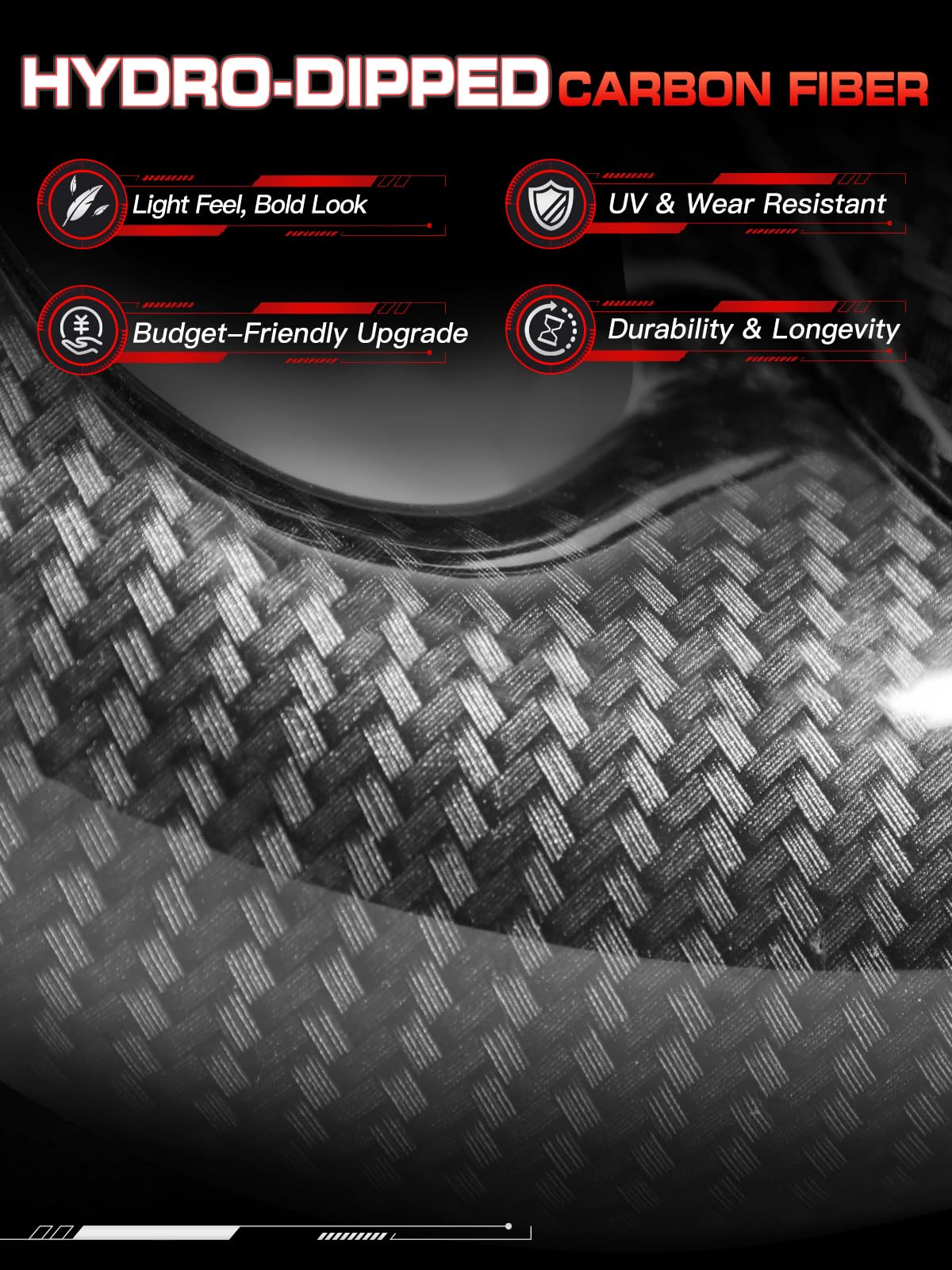 Snapklik.com : TESFEEL Hydro-Dip Carbon Fiber Steering Wheel For ...