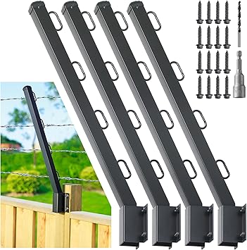 Amazon.com : Epcee 4-Pack Angle 25° Fence Post Extender, 23.5" Fence ...