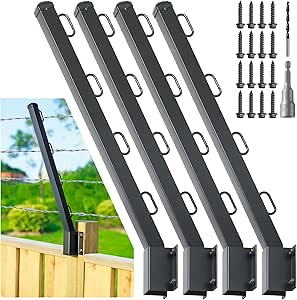 Amazon.com : Epcee 4-Pack Angle 25° Fence Post Extender, 23.5" Fence ...