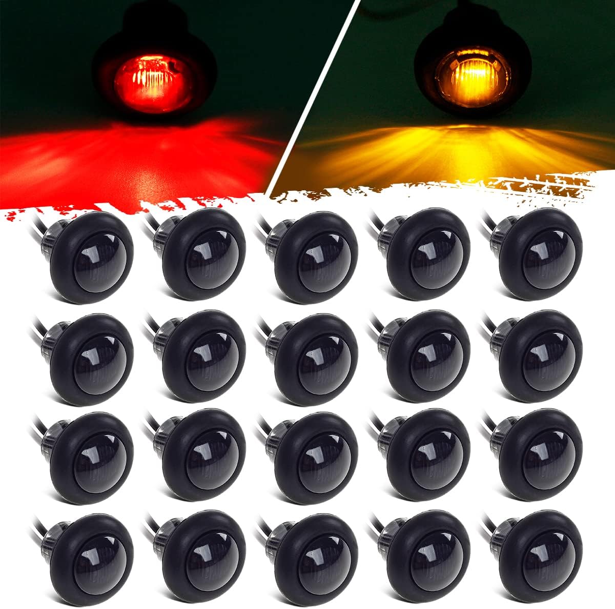 Amazon.com: Partsam 20x 3/4" Smoked Amber/Red LED Clearance Trailer ...