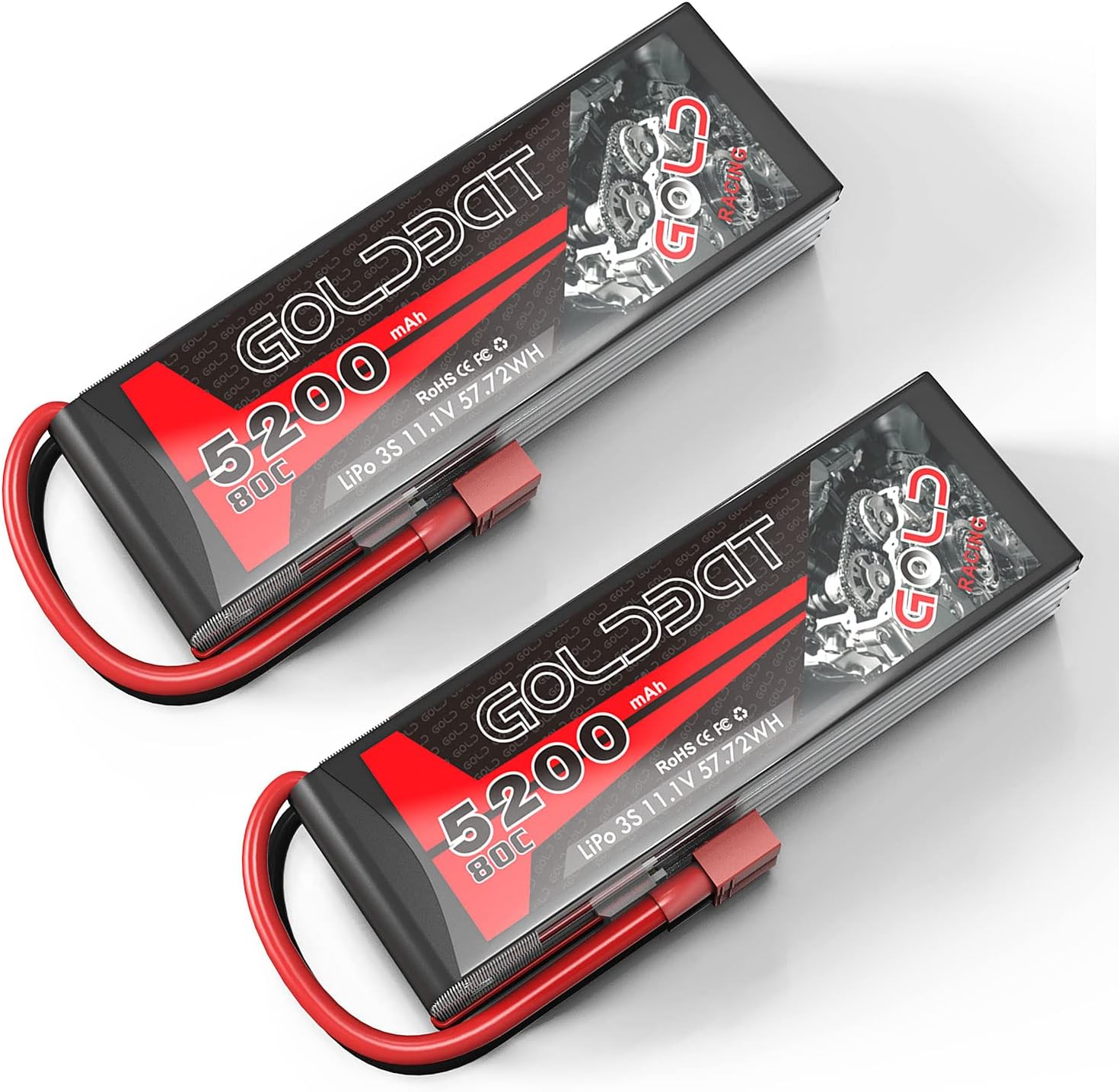 11.1V Lipo Battery 5200 mAh 80C 3S RC lipo battery Soft Case with T ...