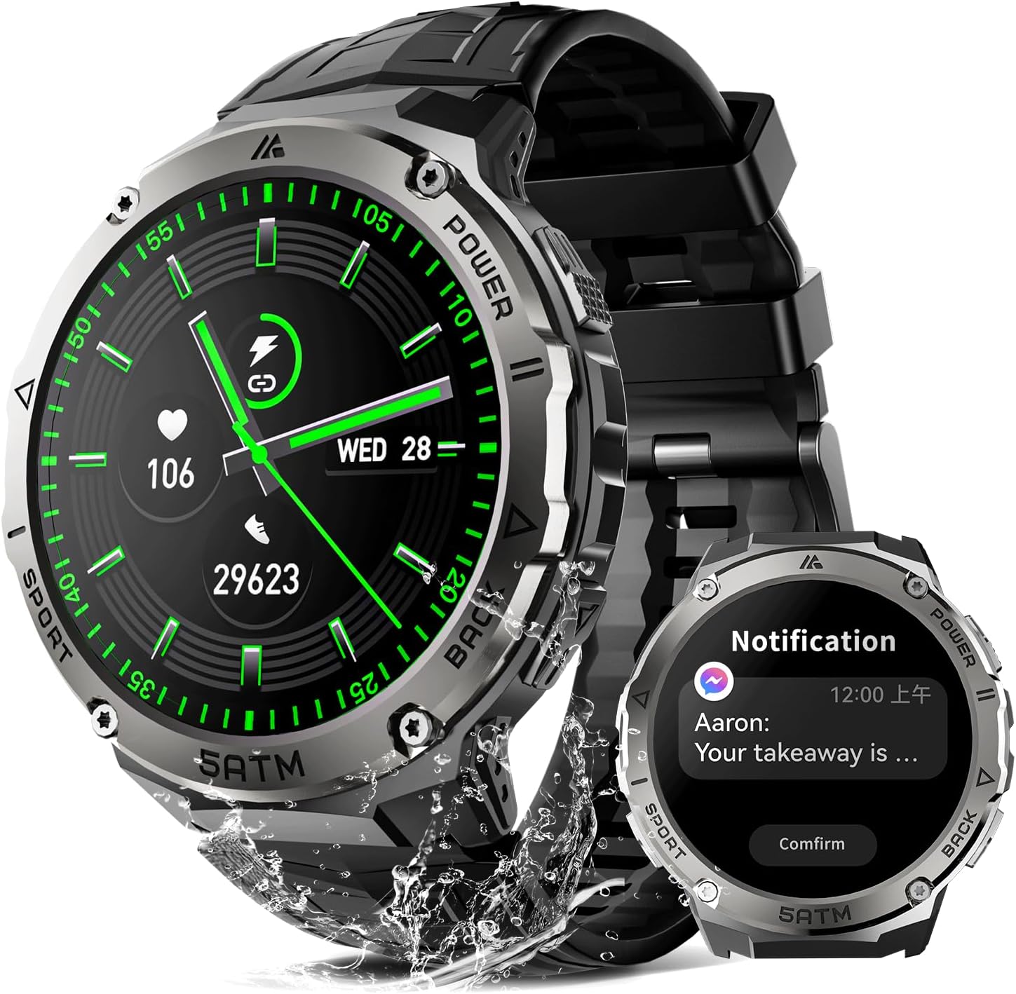 Amazon.com: PODOEIL Military Smart Watches for Men with Bluetooth Call ...
