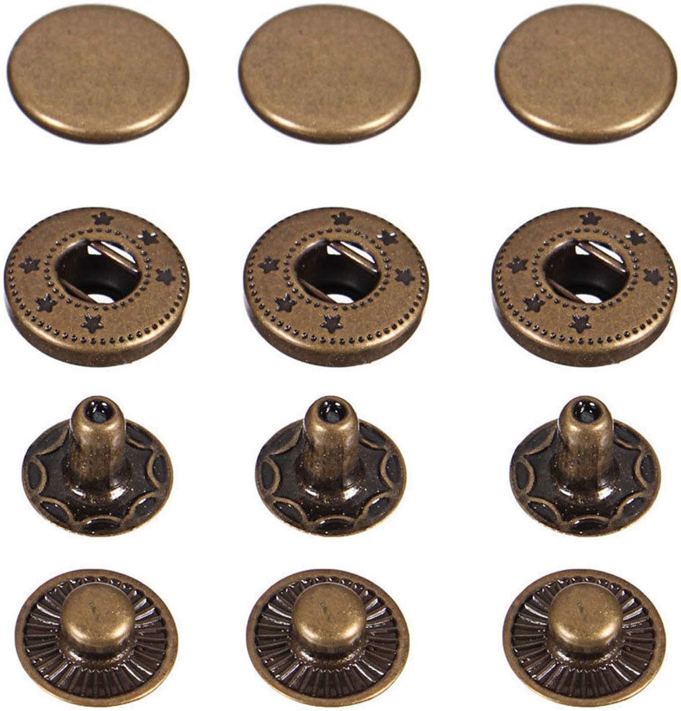 Trimming Shop 10mm S Spring Press Studs 4 Part, Durable and Lightweight ...