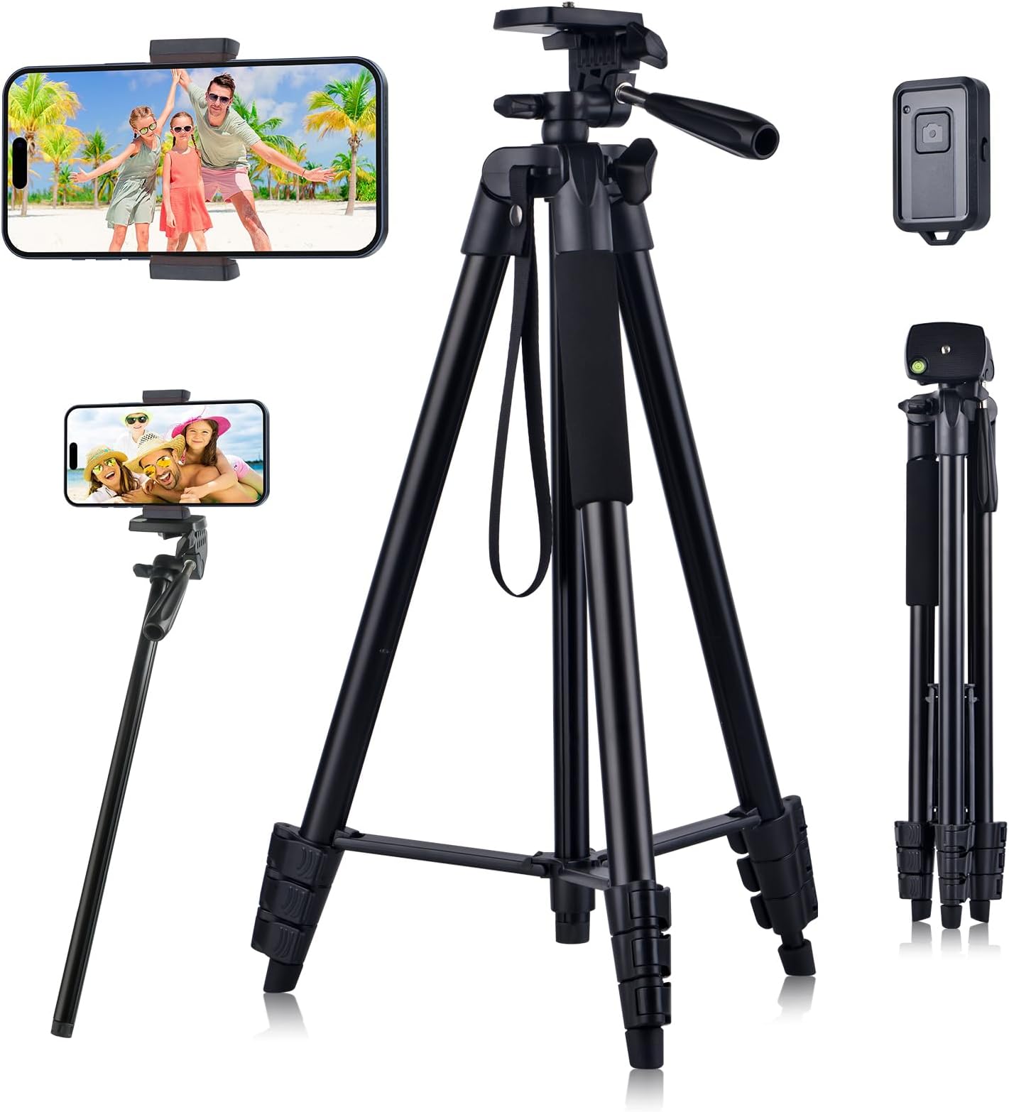 Linkcool 160cm 63" Adjustable Tripod for Smartphone, Samsung, iPhone ...