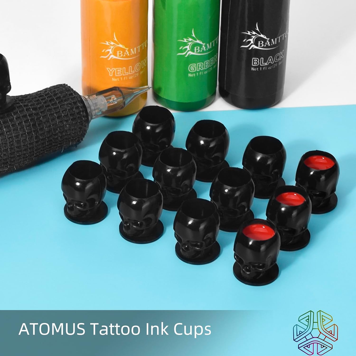 ATOMUS 200pcs Tattoo Ink Cups Disposable Skull Nepal | Ubuy