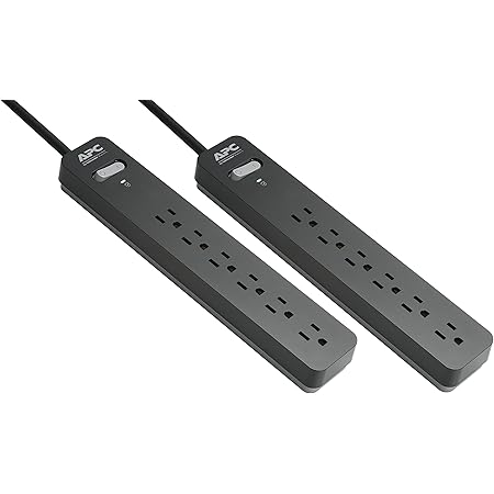 Amazon.com: APC 6-Outlet Surge Protector Power Strip with Telephone ...