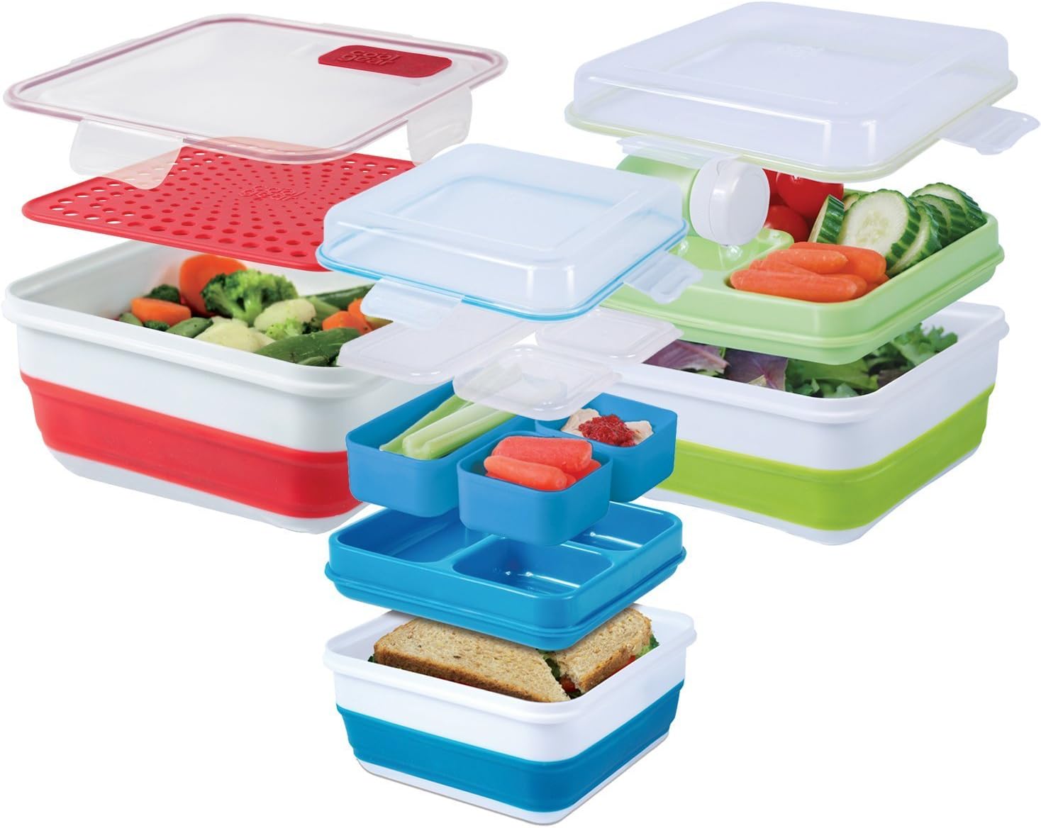 Cool Gear Ez-freeze® Combo Pack Collapsible Food Storage Containers ...
