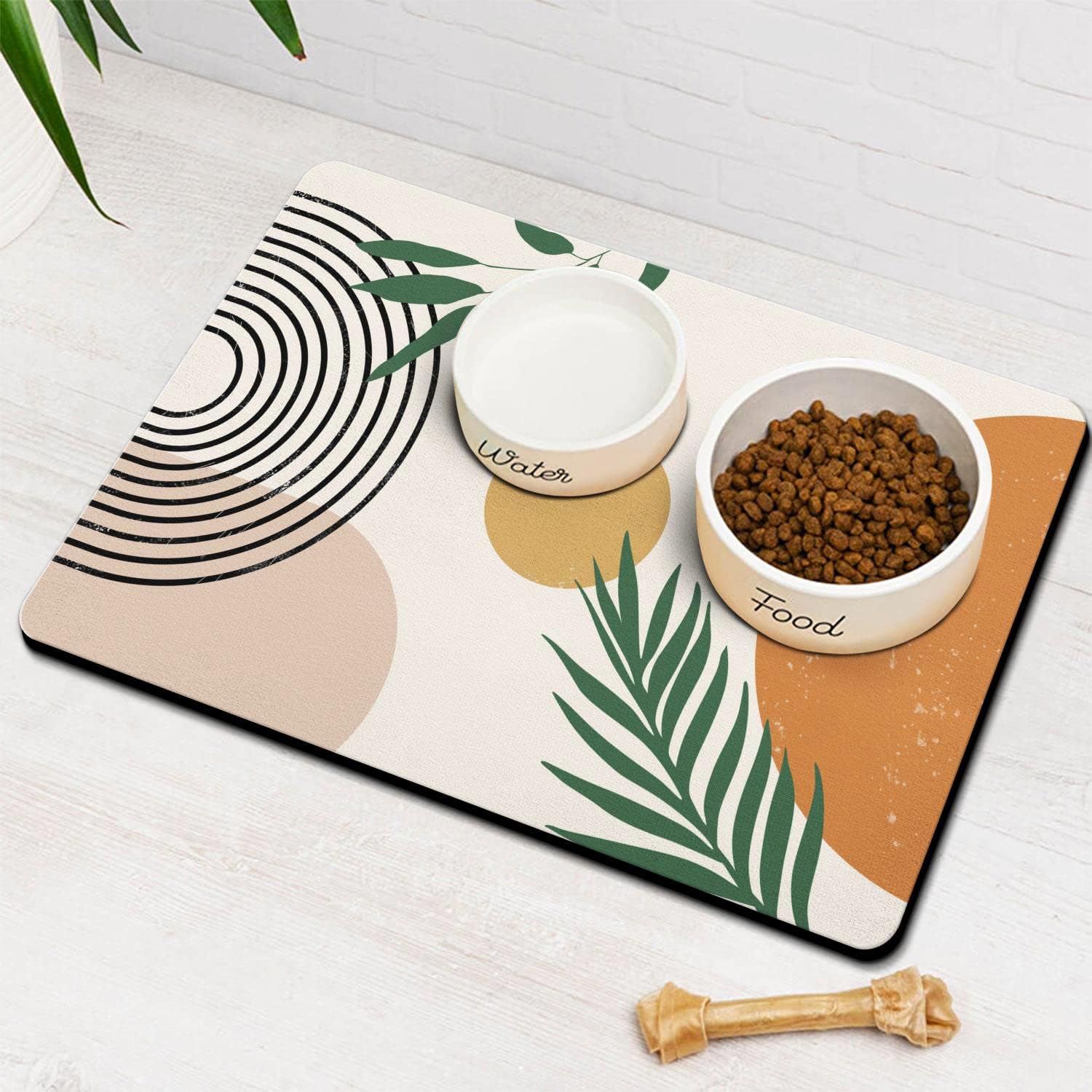 Amazon.com: Samatku Dog Food Mats for Floors Super Absorbent, Pet Cat ...