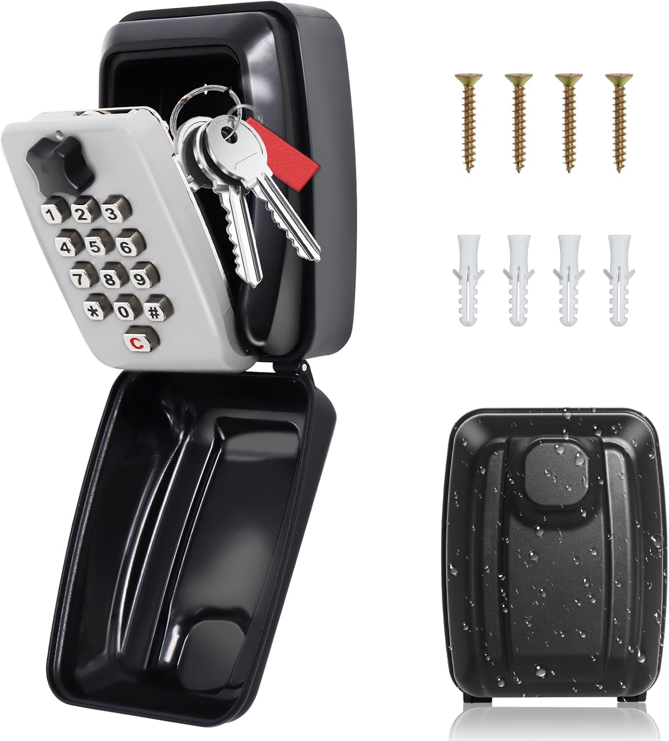 Gekufa Key Safe Outdoor Police Preferred, Key Lock Box Wall Mounted ...