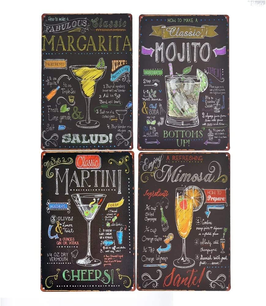 Amazon.com: UOOPAI Classic Cocktail Metal Sign Poster Retro Sign Wall ...