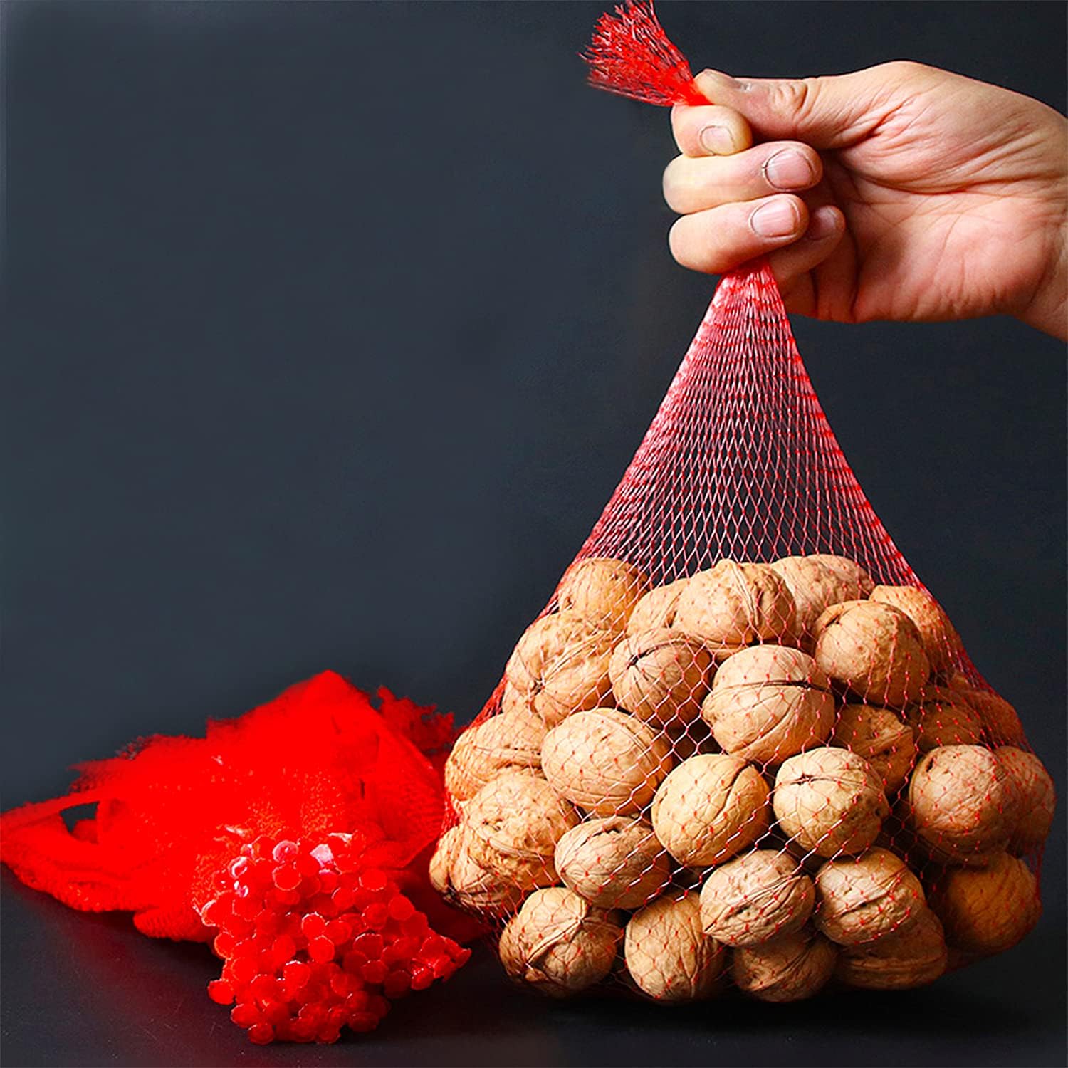 Pcs Plastic Mesh Produce Bags, Reusable Nylon Mesh Net Plastic Fruit ...