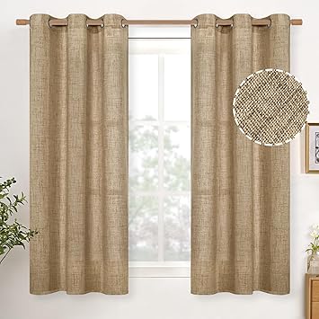 Amazon.com: YoungsTex Short Linen Curtains 40 Inch Length for Window ...