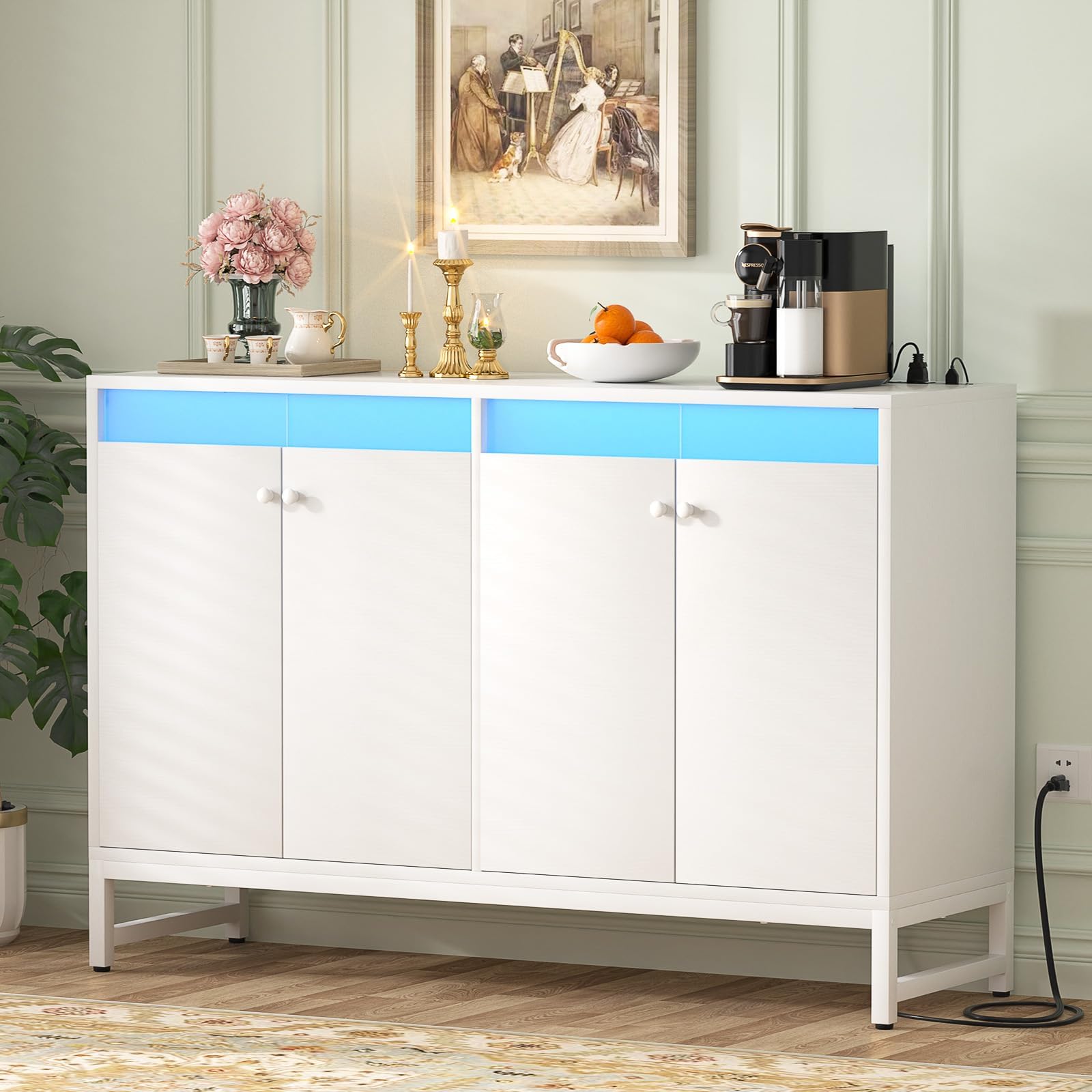 Amazon.com - Aheaplus Sideboard Buffet Cabinet with Power Outlet ...