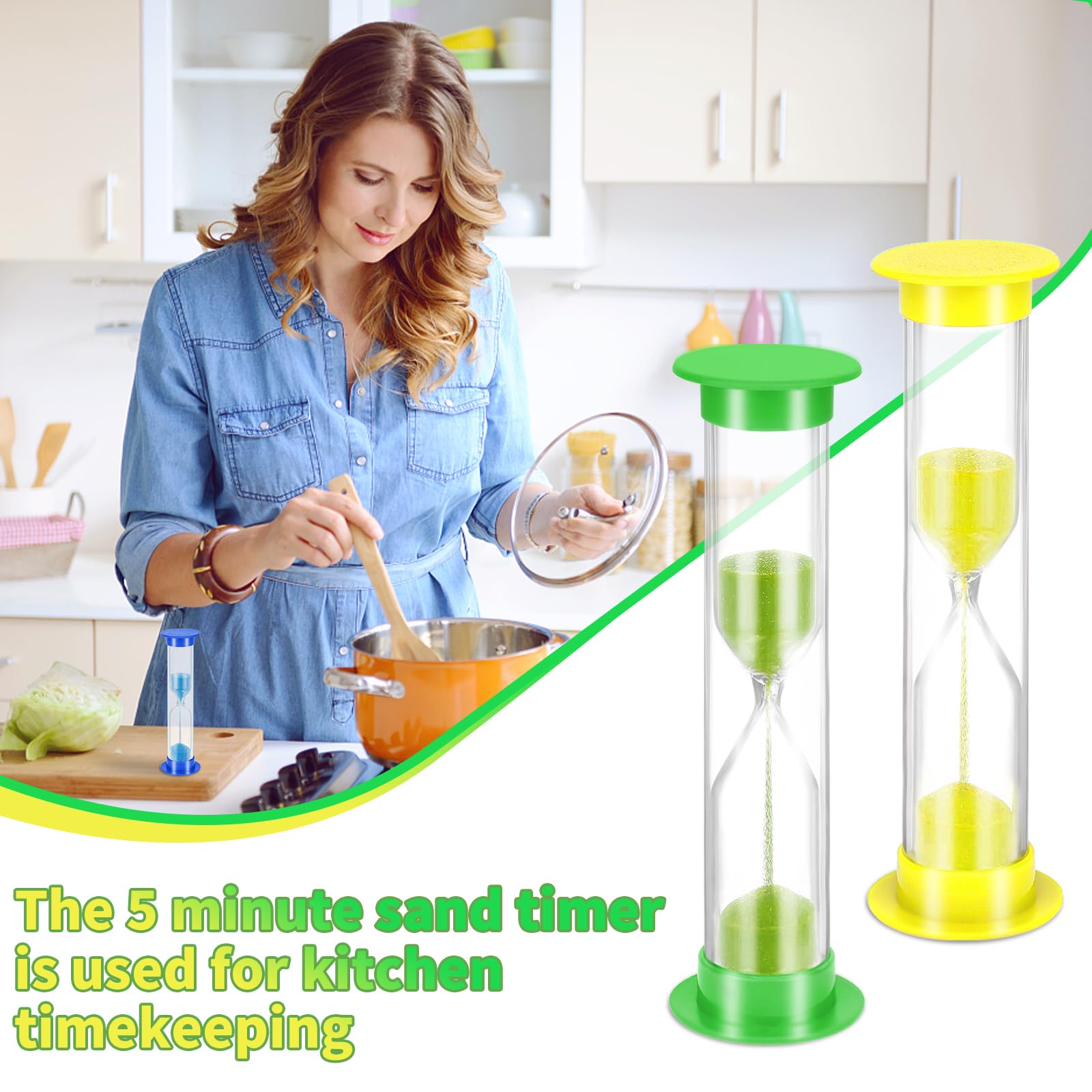 Snapklik.com : 24 Pcs 5 Minute Sand Timer Colored Plastic Hourglass ...