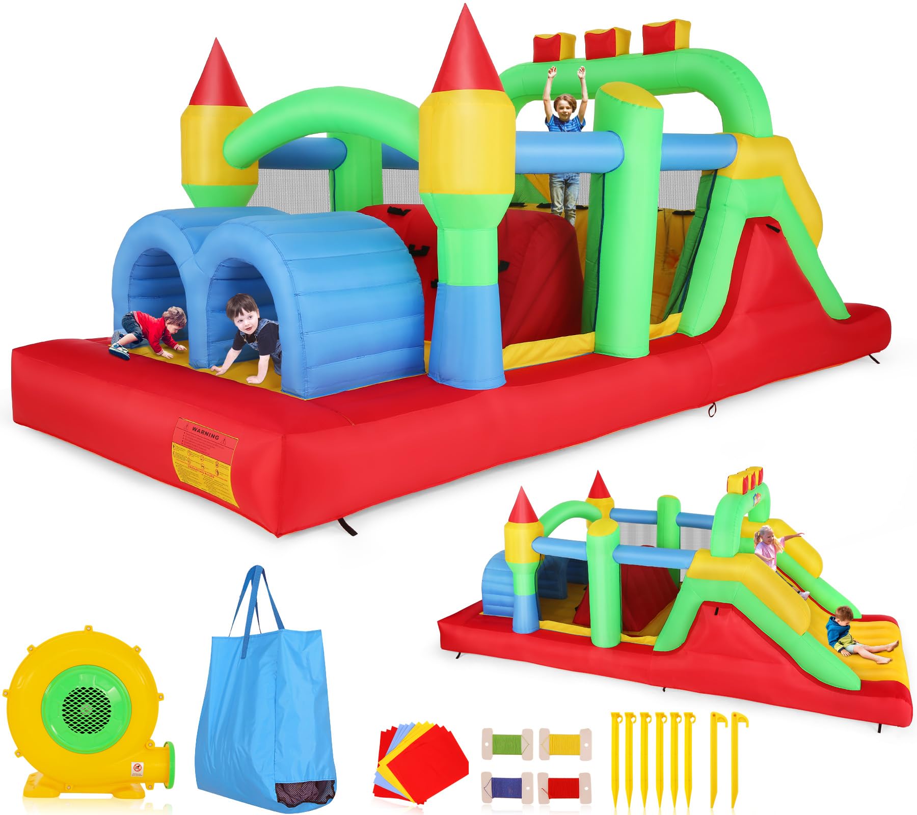 Amazon.com: Whubefy Bounce House for Big Kids 8-12, 18 x 8.2FT Kids 3-6 ...