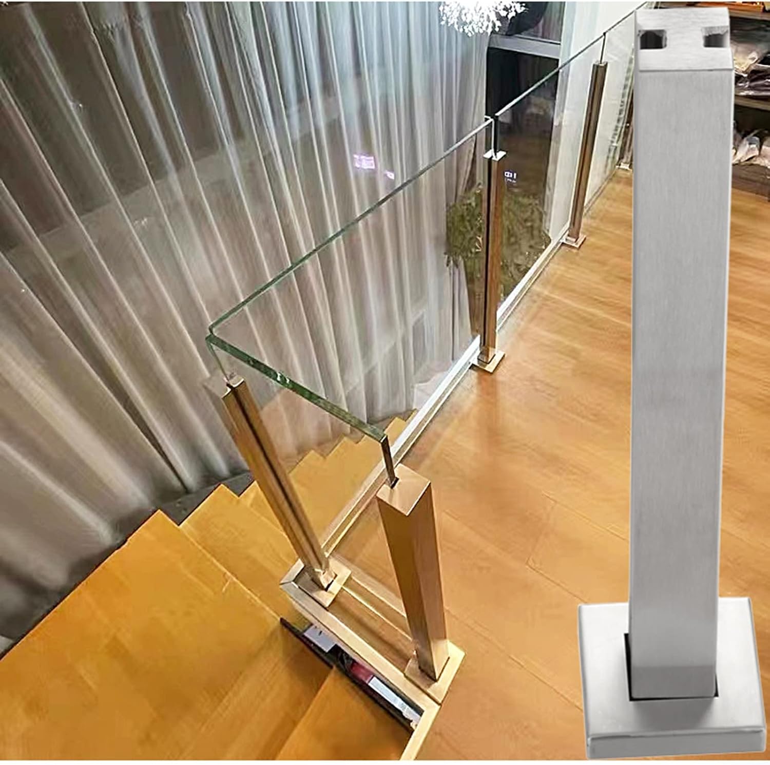 Amazon.com: Glass Deck Railing System Glass Panel Post, Loft Patio ...