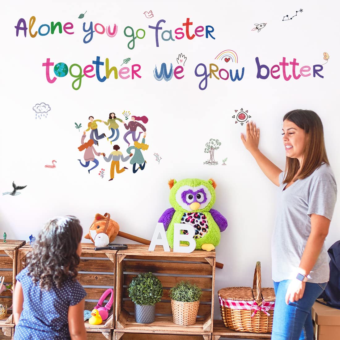 TIMBER ARTBOX Inspirational Classroom Decor – Together Grow Better ...