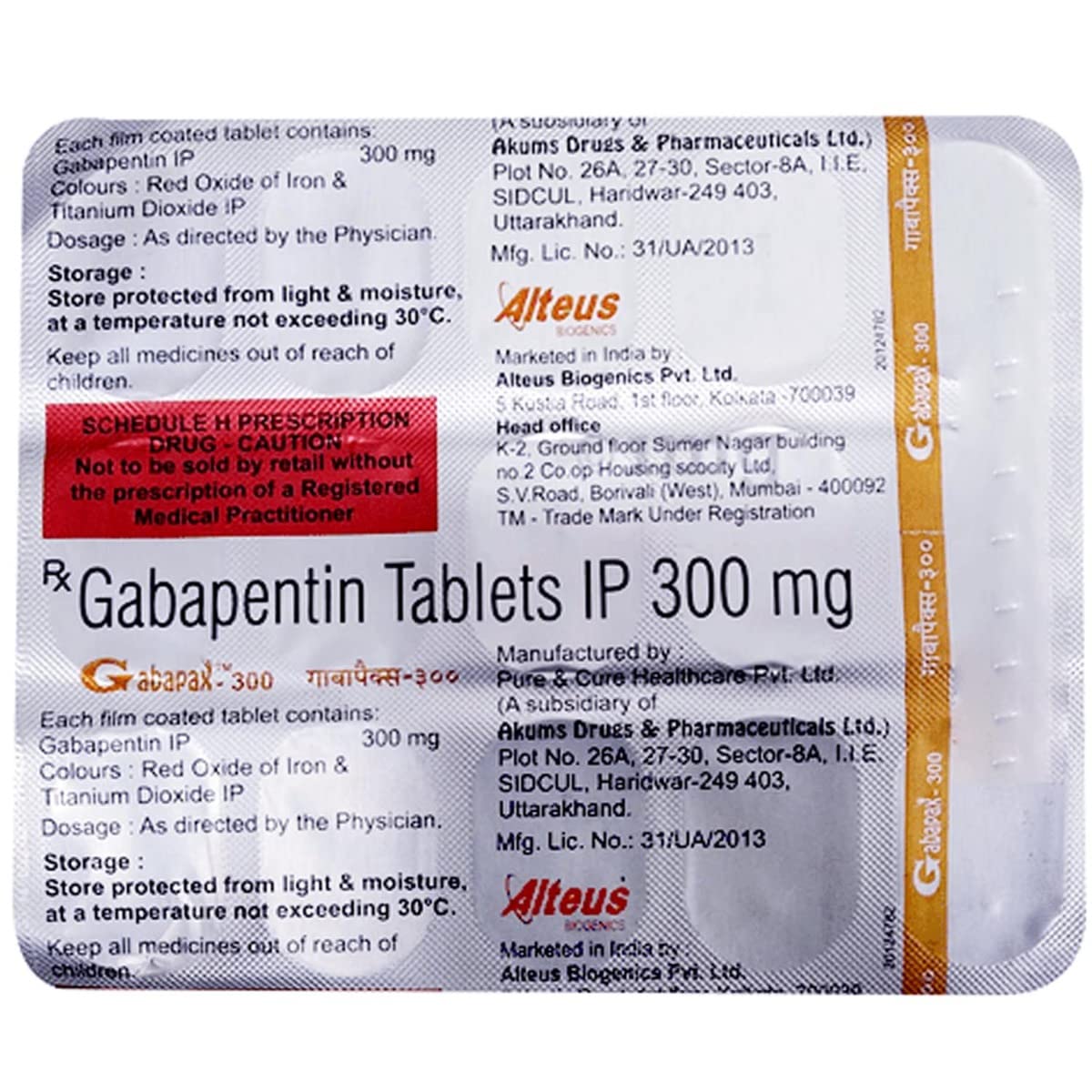 Gabapax 300 - Strip of 15 Tablets : Amazon.in: Health & Personal Care