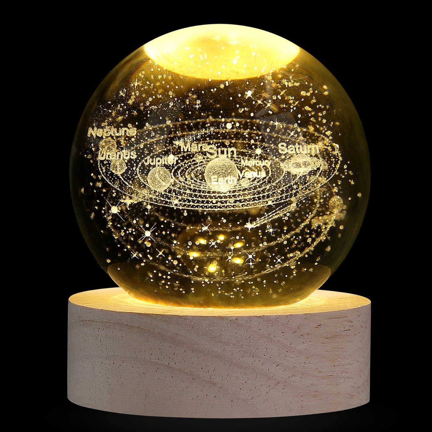 Amazon.com: MAIBAOTA 3D Solar System Space Balls 2.4 Inches Crystal ...