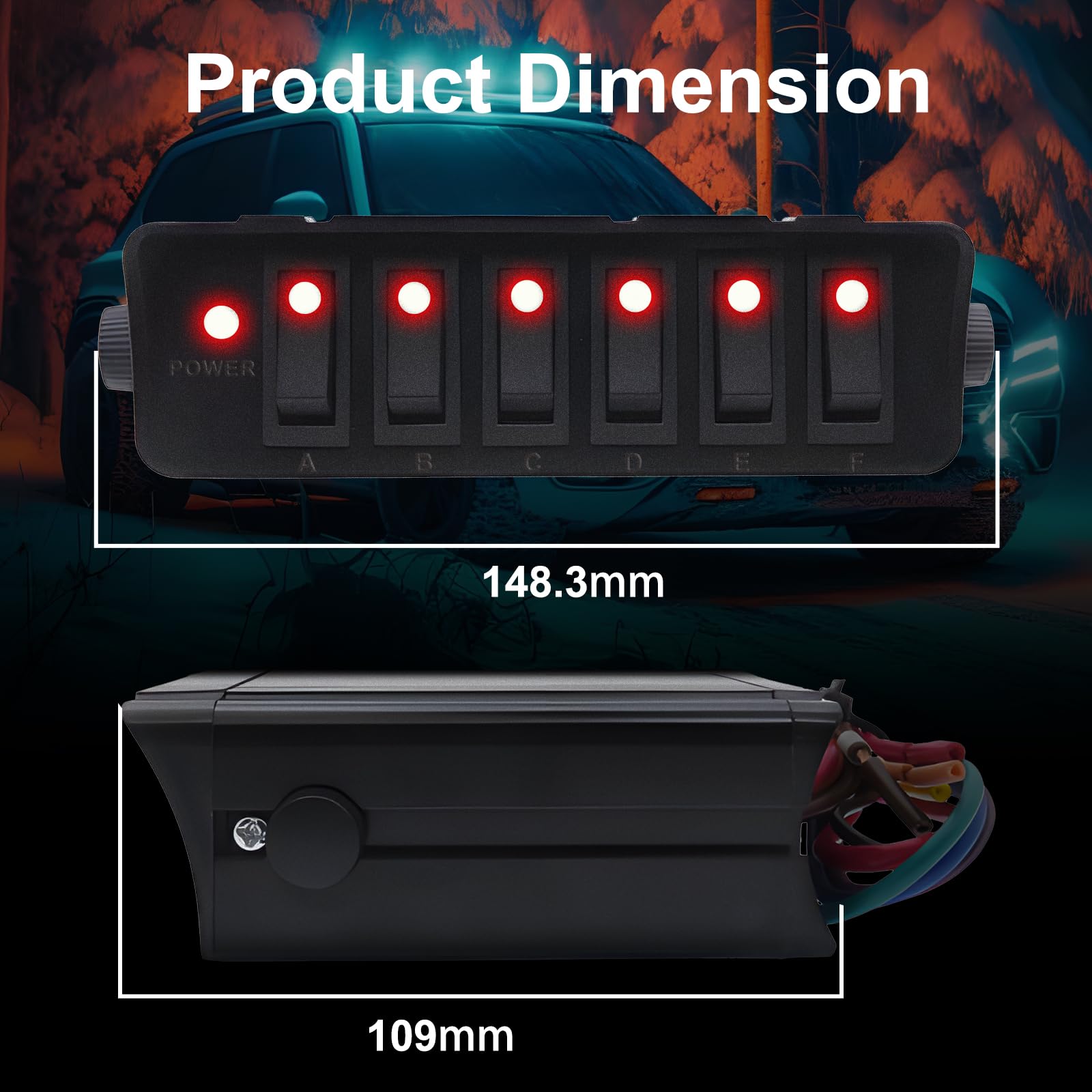 Snapklik.com : 6 Gang Rocker Switch Box Rocker Toggle Switch Panel Box ...